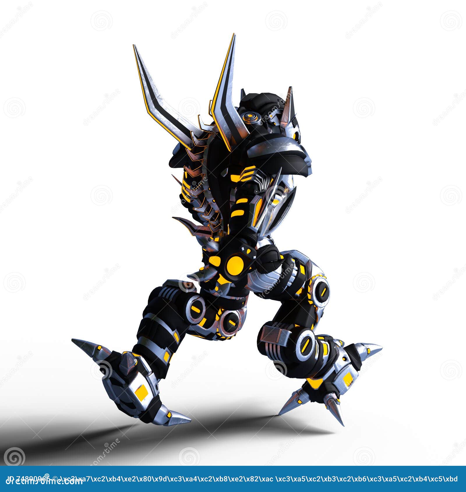 Mechanical monster stock illustration. Illustration of rendering - 74890966