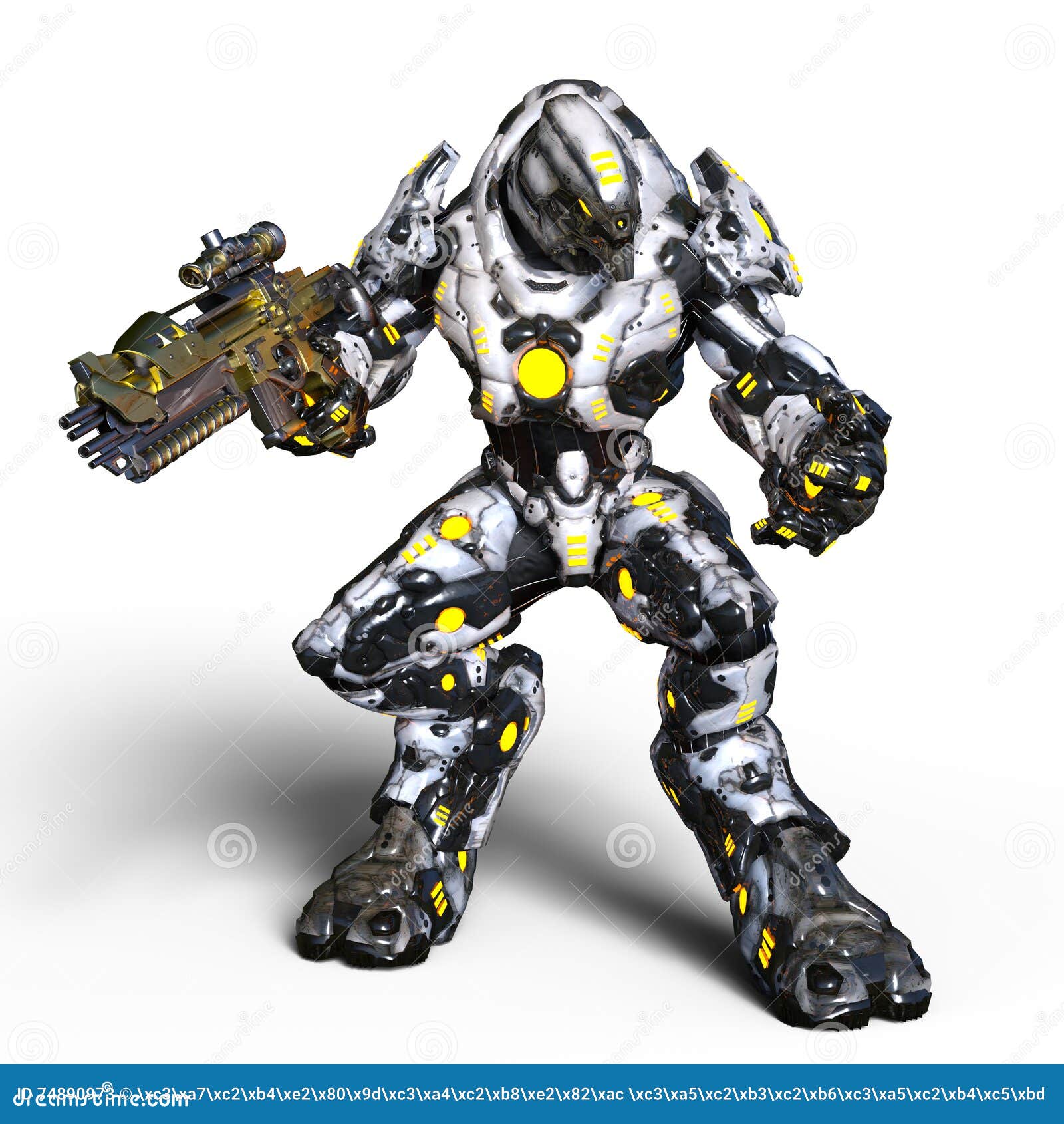 Mechanical monster stock illustration. Illustration of white - 74890973