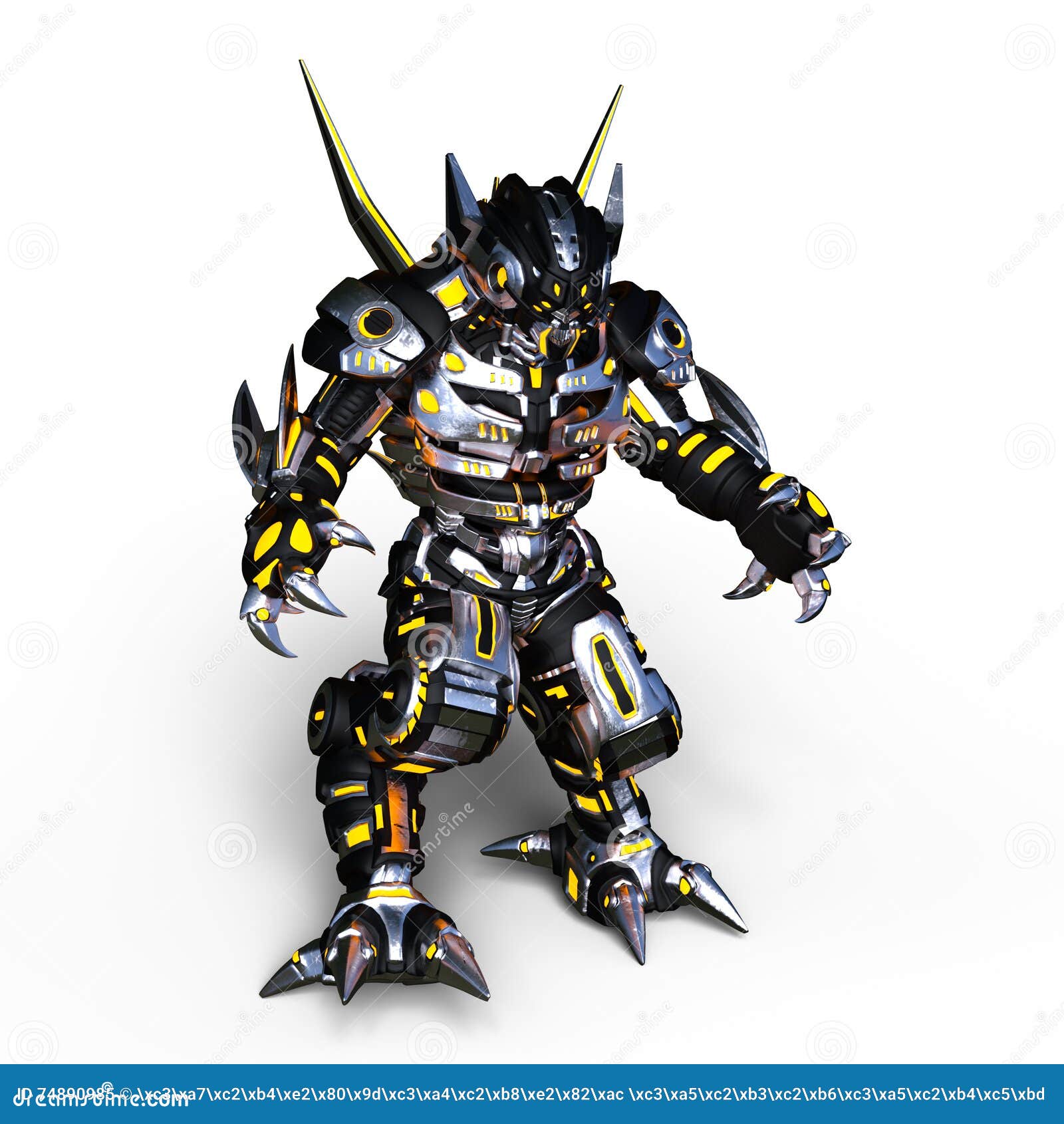 Mechanical monster stock illustration. Illustration of metallic - 74890985