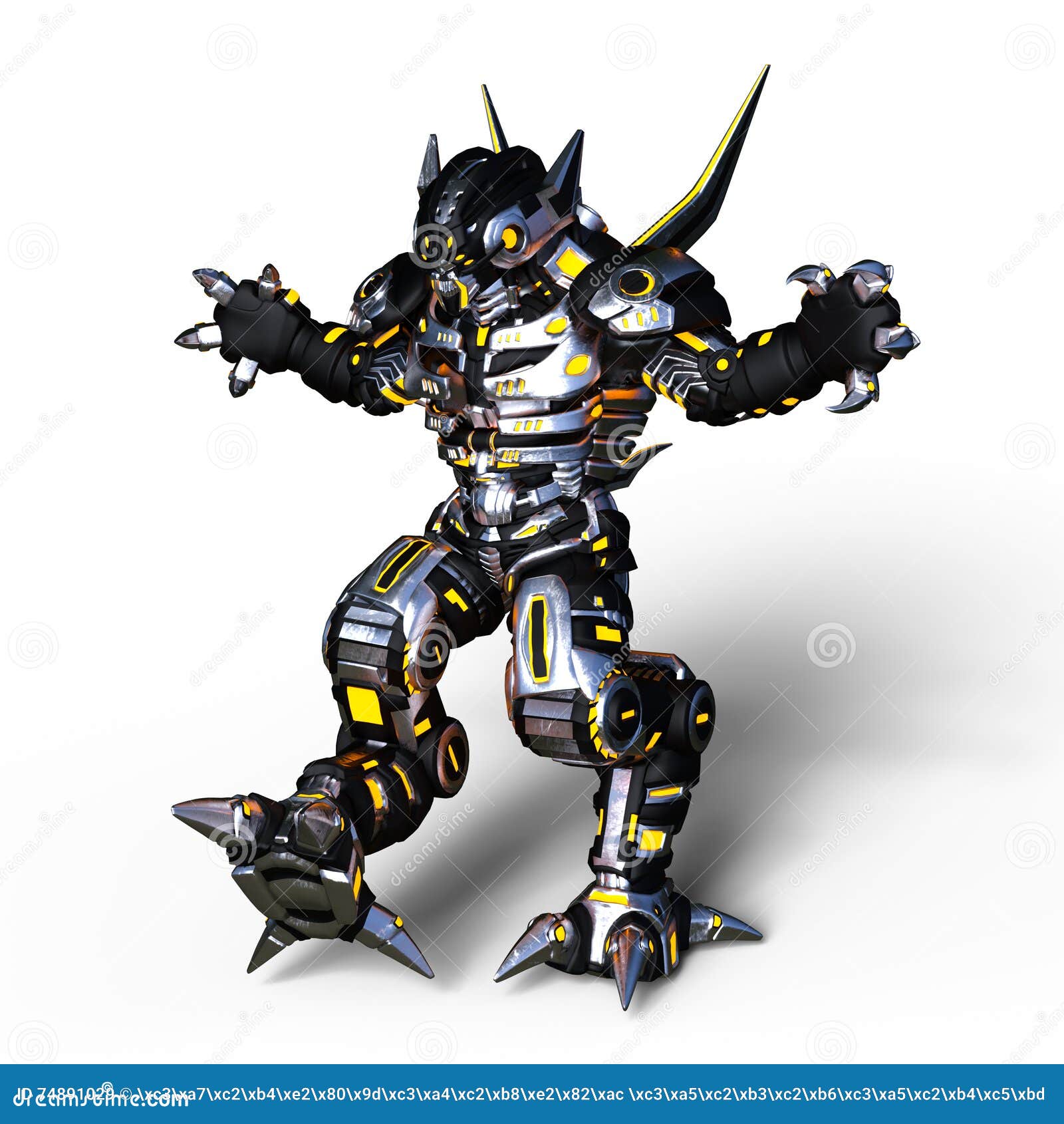 Mechanical monster stock illustration. Illustration of model - 74891029