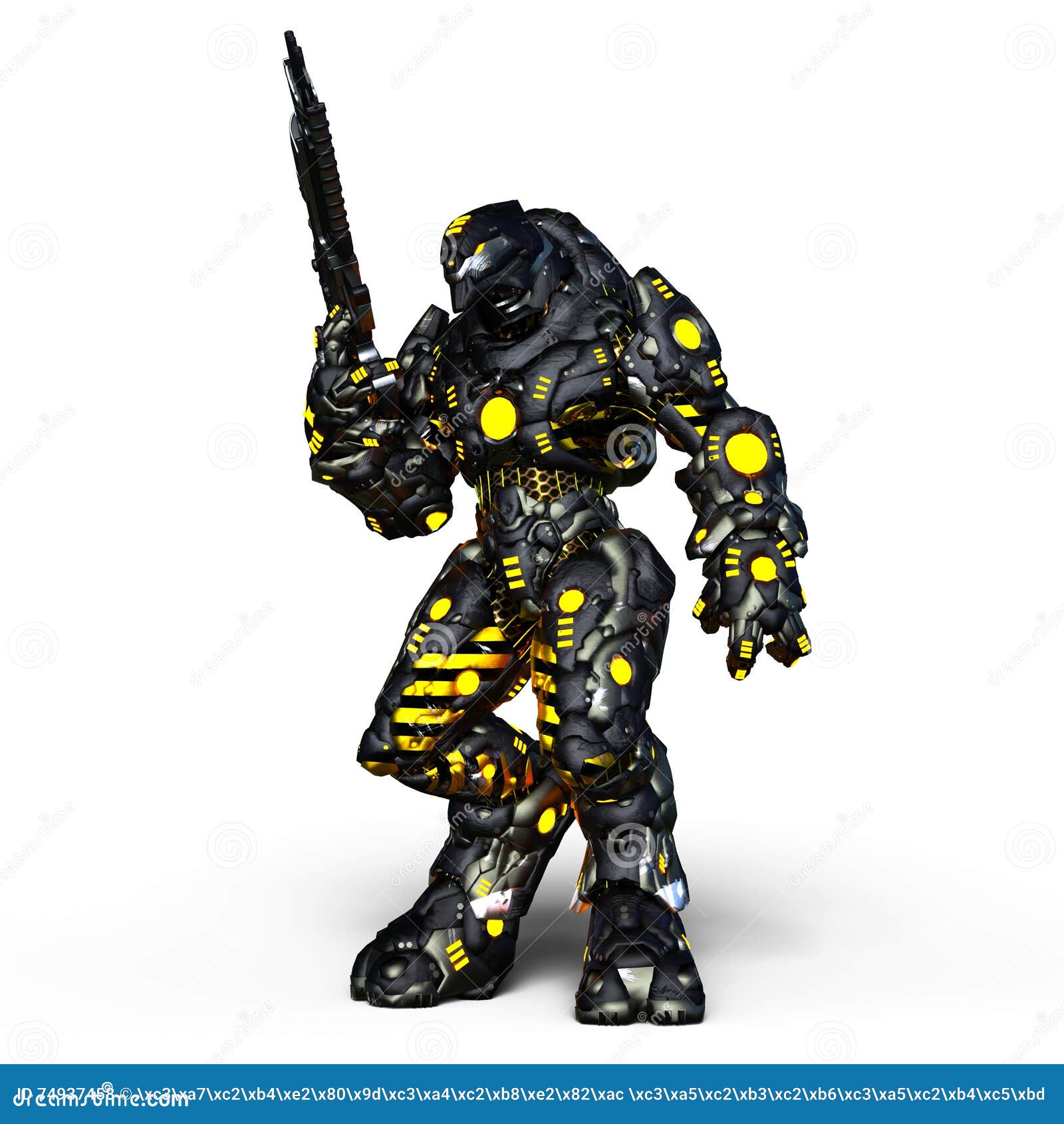 Mechanical monster stock illustration. Illustration of metallic - 74937458