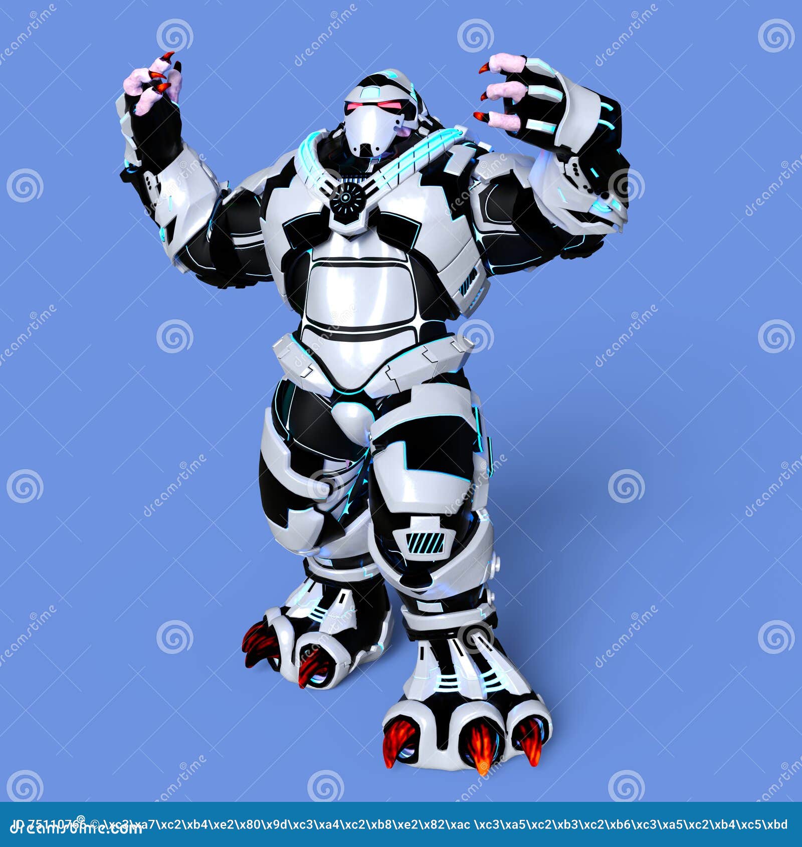 Mechanical monster stock illustration. Illustration of white - 75110766