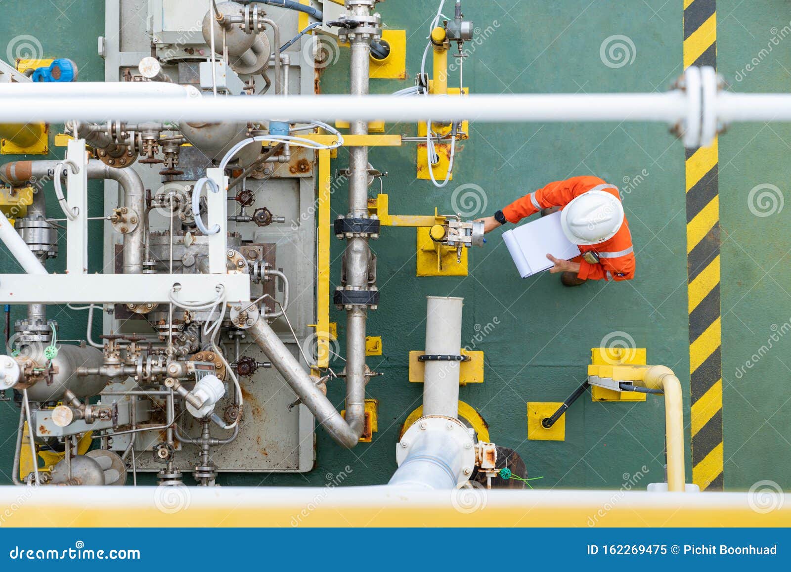 Mechanical Operator Checking Centrifugal Pump Condition for daily ...