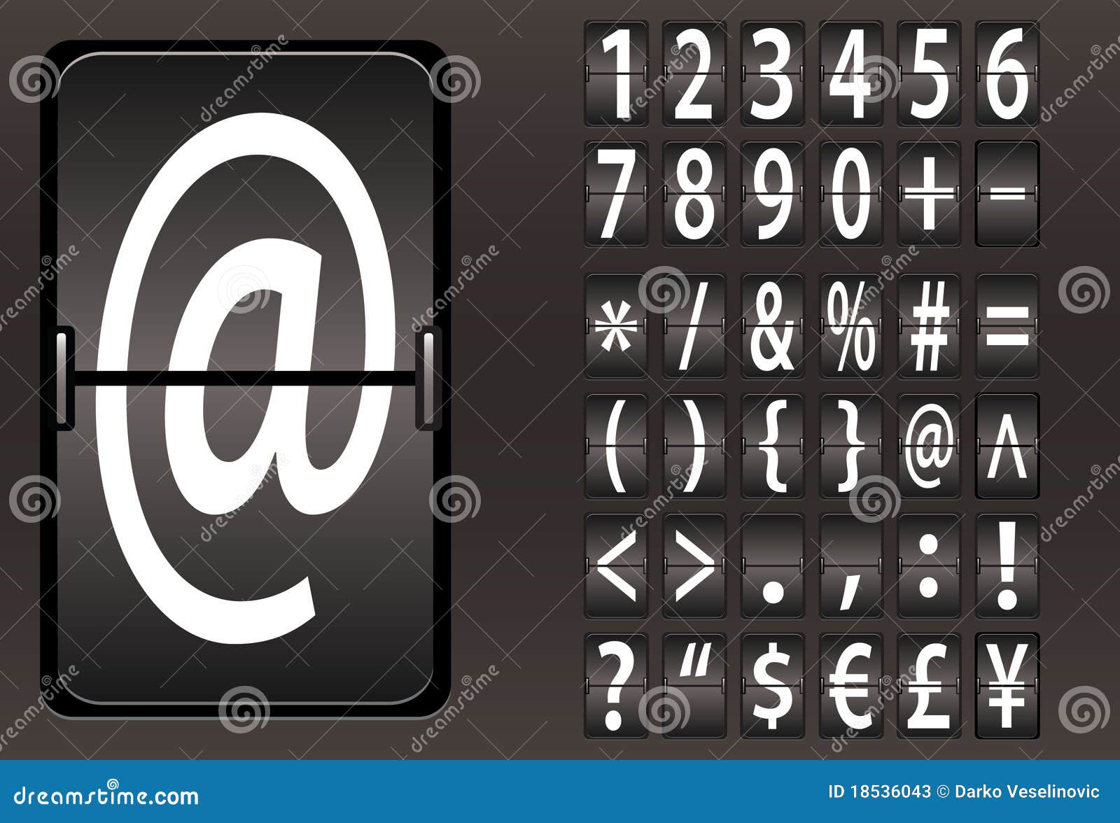 Mechanical panel numbers stock vector. Illustration of analog - 18536043