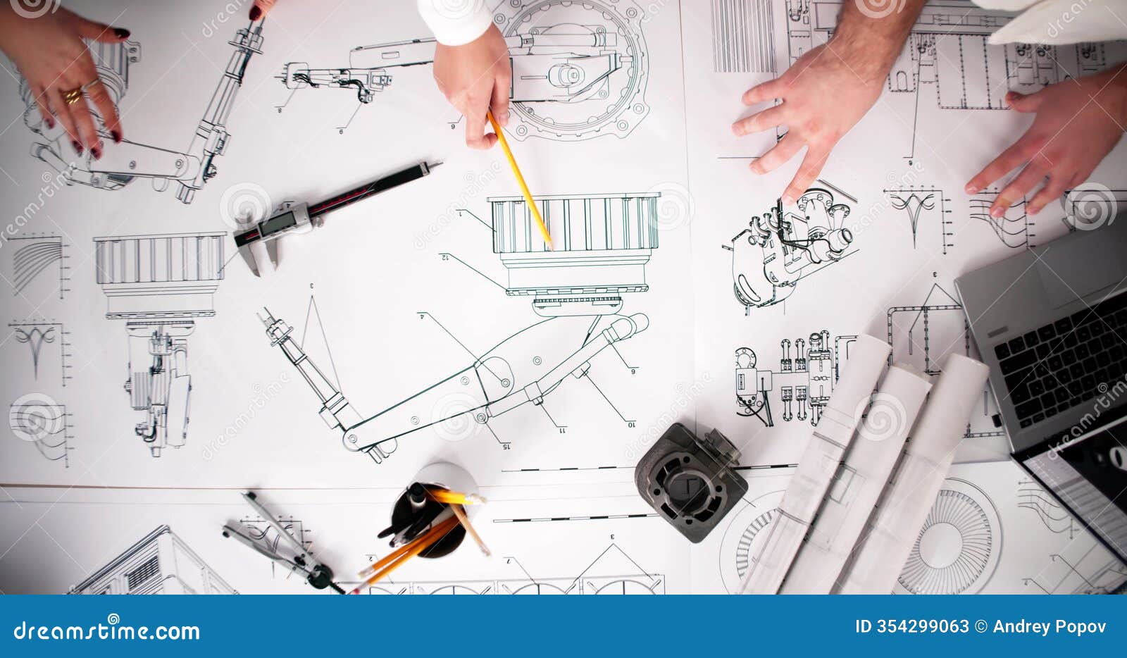Mechanical Part Design Blueprint Stock Image - Image of engineering ...