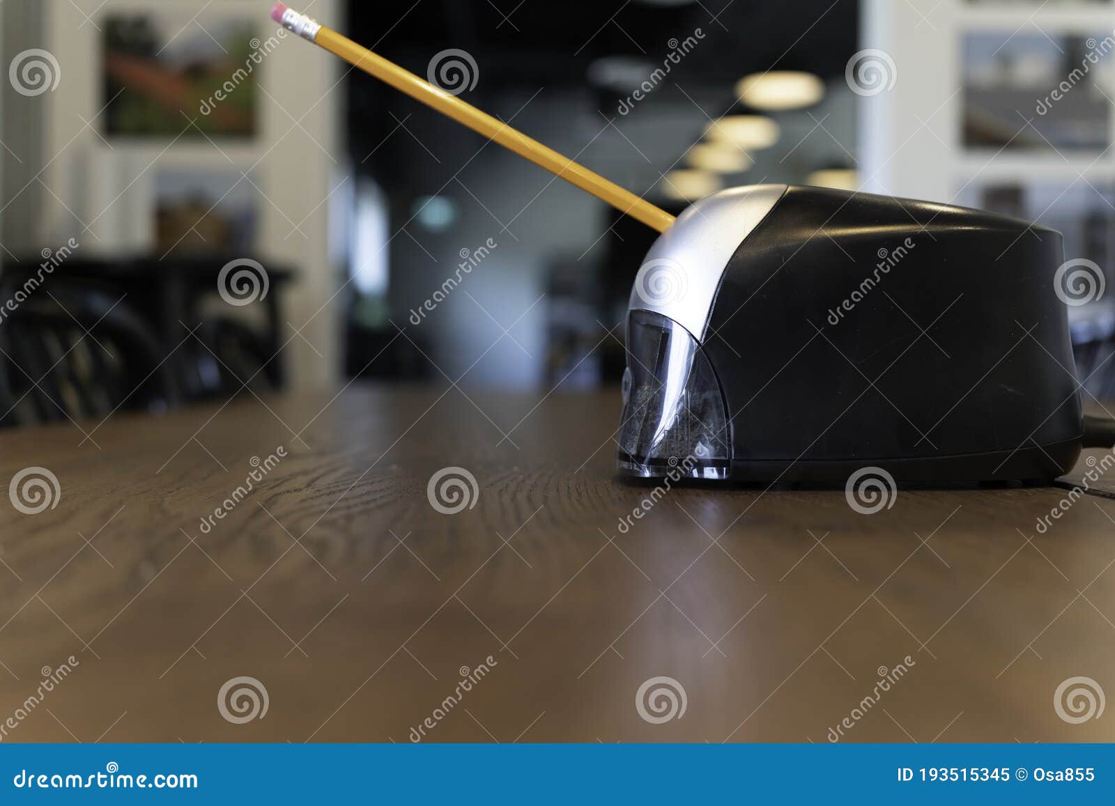 Mechanical Pencil Sharpener on Office Table at Work Stock Image - Image ...