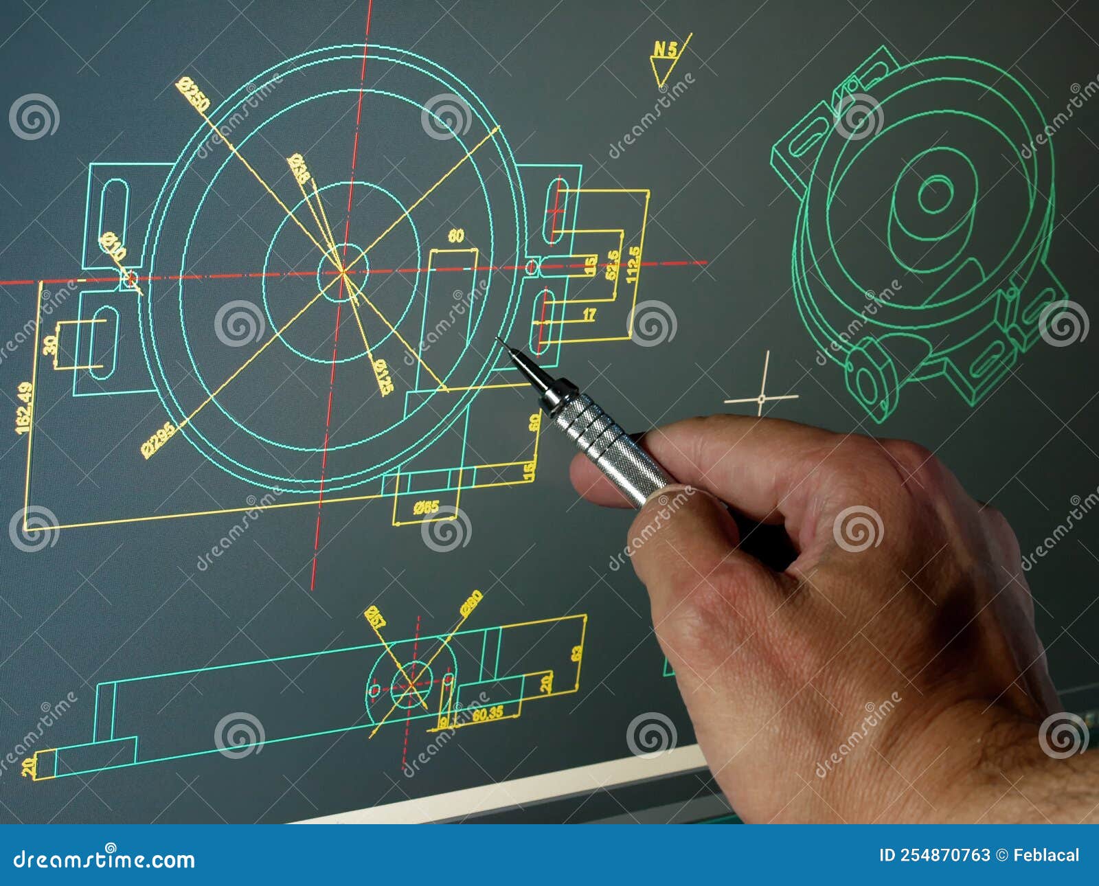 Mechanical Piece Cad Design Stock Image - Image of industry ...