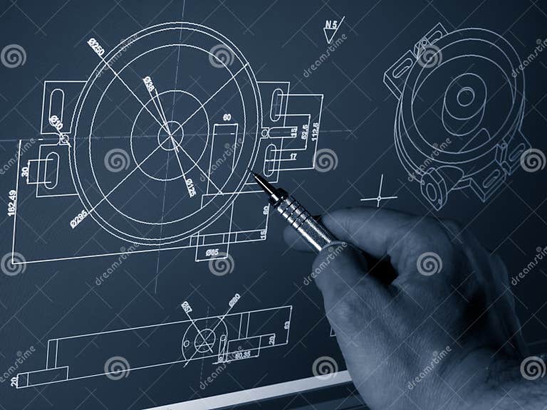 Mechanical Piece Cad Design Stock Photo - Image of digital, expertise ...