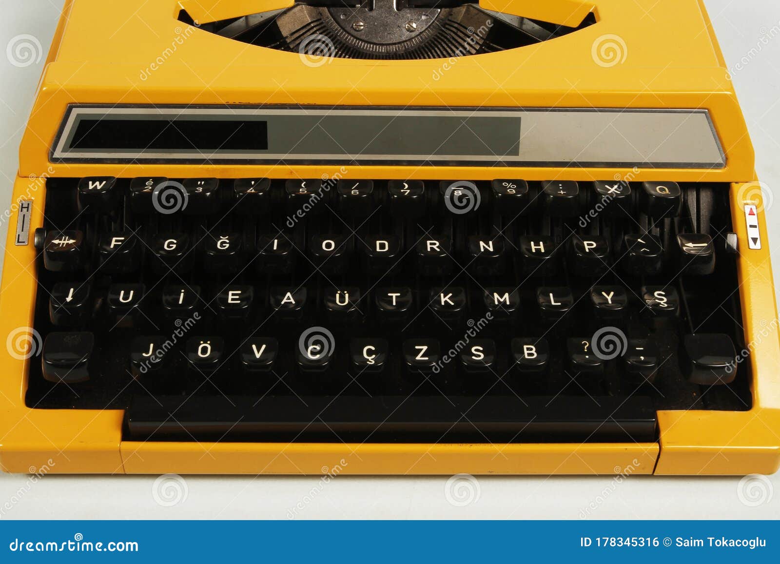 Mechanical Portable Typewriter Made in 1980. Stock Photo - Image of ...