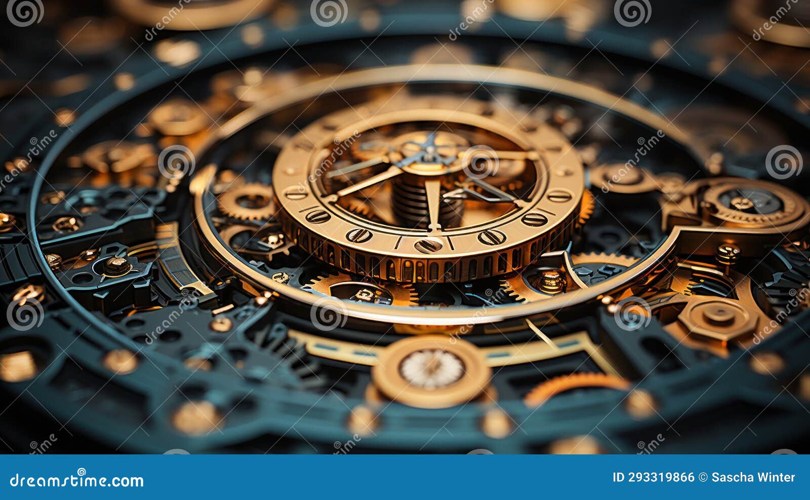 Mechanical Precision: Interconnected Gears in Close-up Stock Photo ...