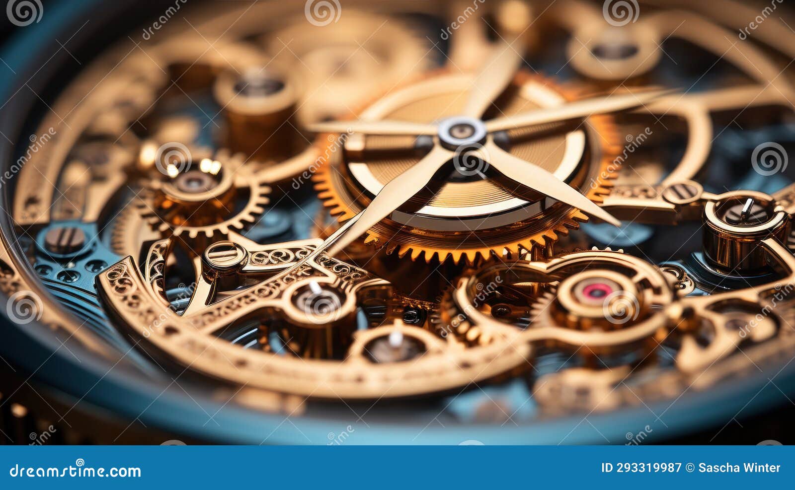 Mechanical Precision: Interconnected Gears in Close-up Stock ...