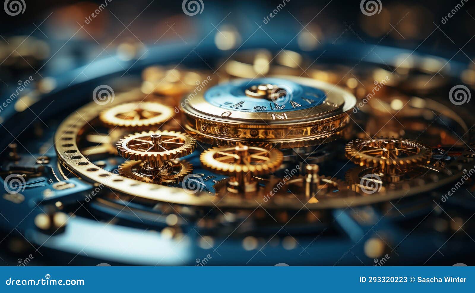 Mechanical Precision: Interconnected Gears in Close-up Stock Image ...