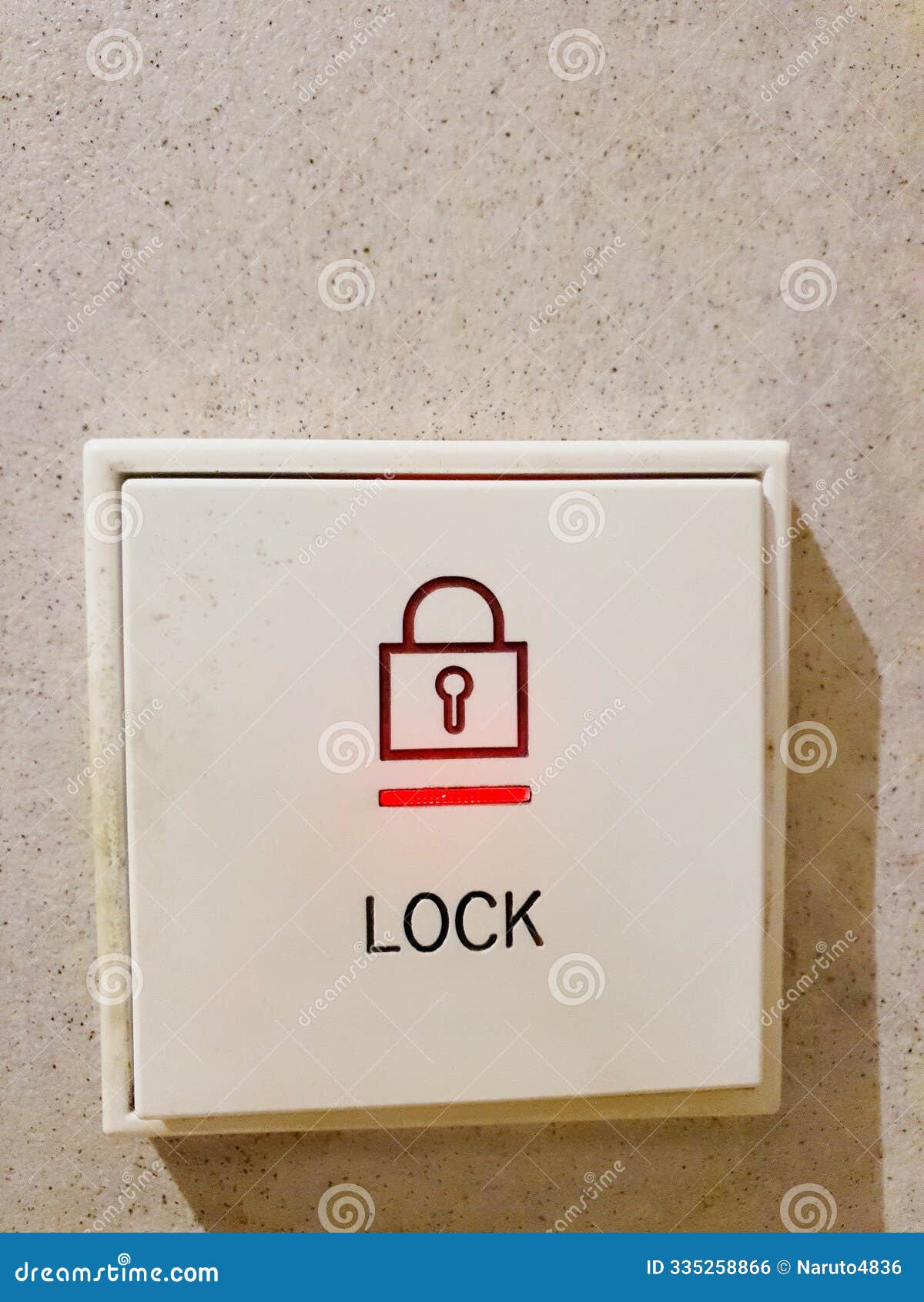 Lock Switch with Red Light Indicator Stock Photo - Image of lock ...