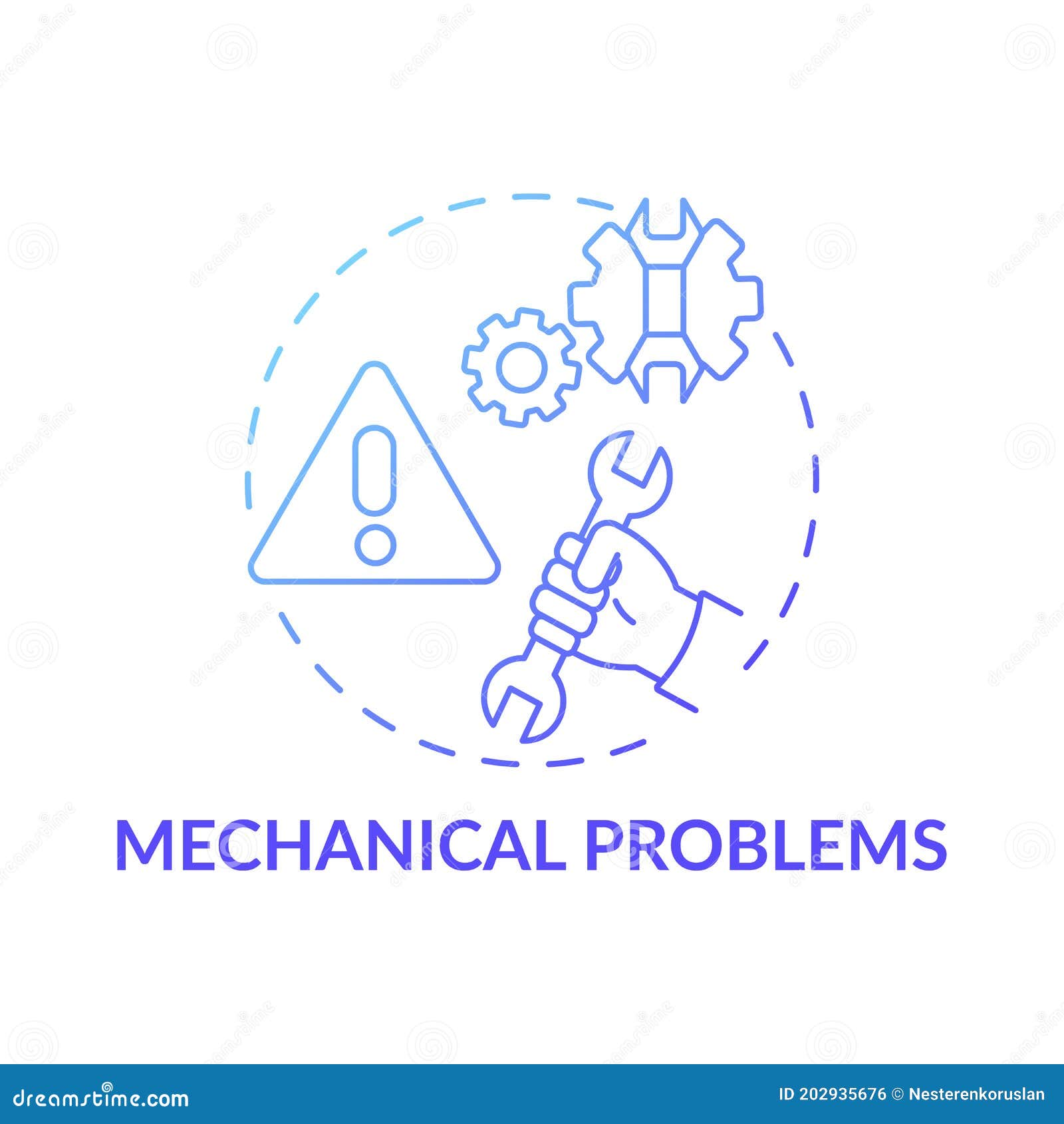 Mechanical Problems Concept Icon Stock Vector - Illustration of line ...