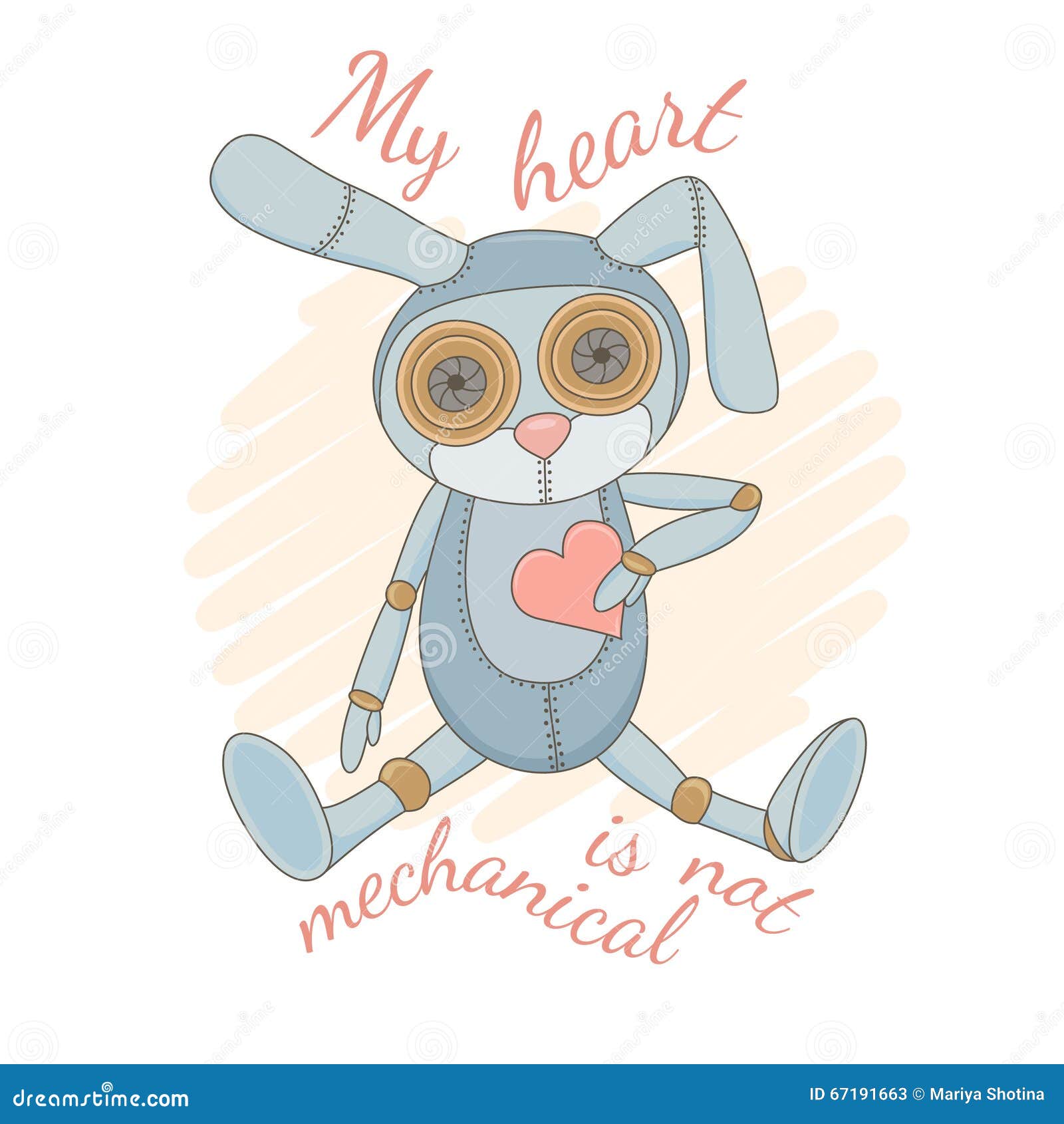 Mechanical Rabbit Animal Color Sketch Engraving Vector Illustration ...