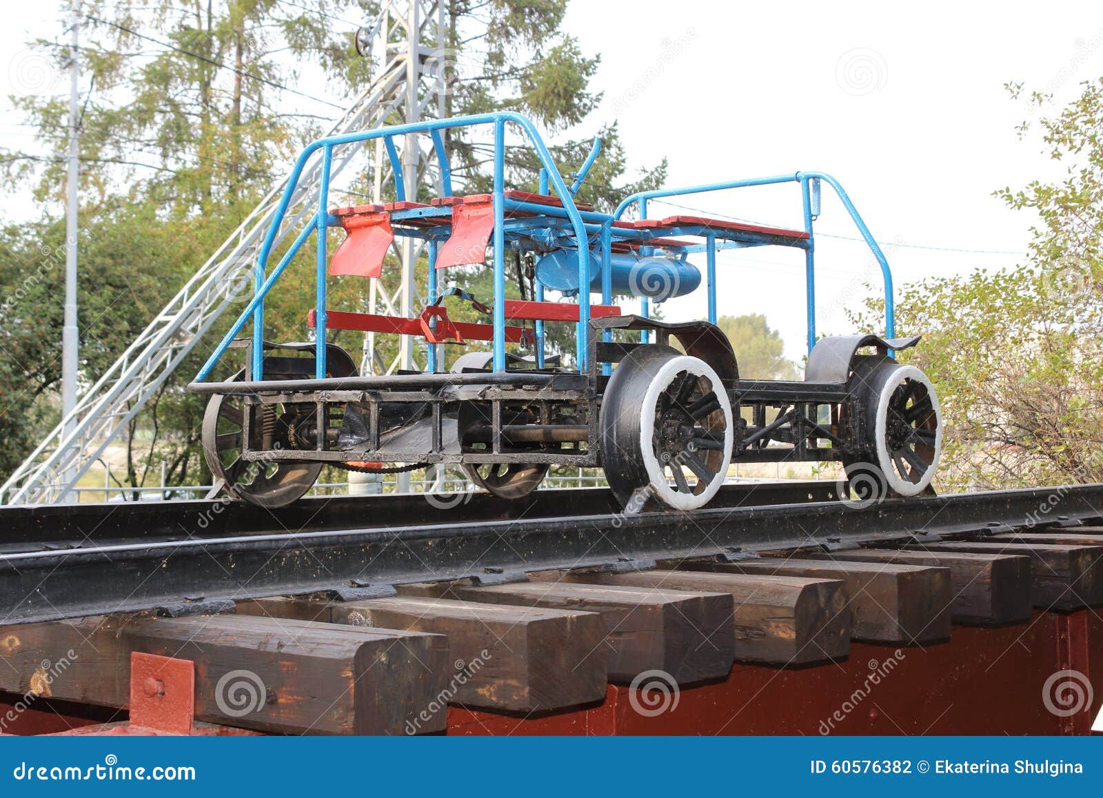 The Mechanical Railway Cart Stock Photo - Image of summer, nature: 60576382