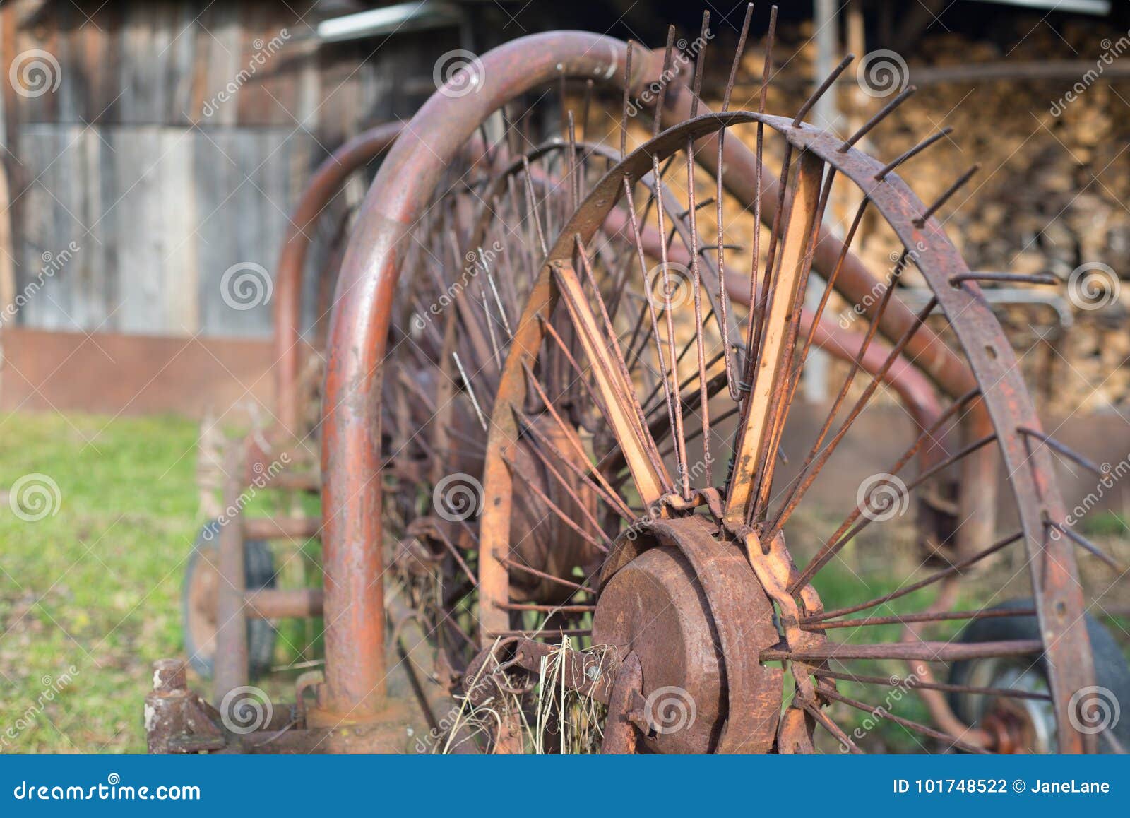 Mechanical rake stock photo. Image of grass, agriculture - 101748522