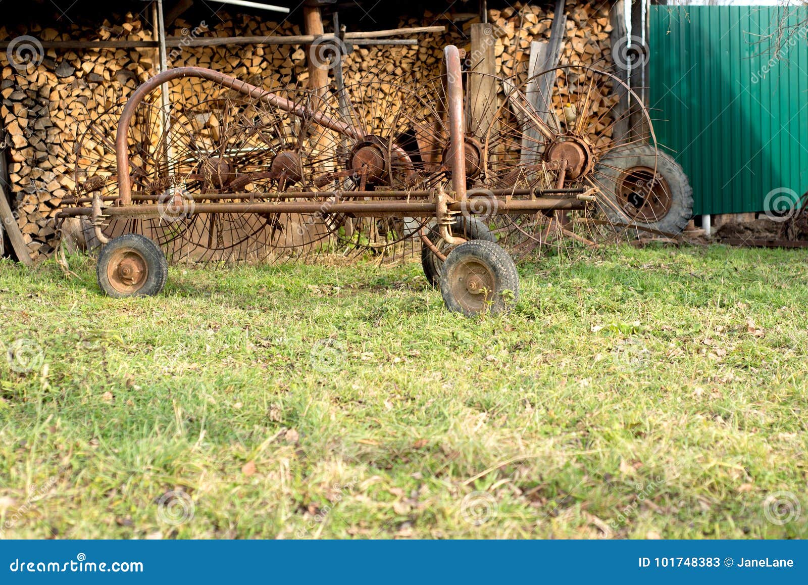 Mechanical rake stock image. Image of rural, spoke, autumn - 101748383