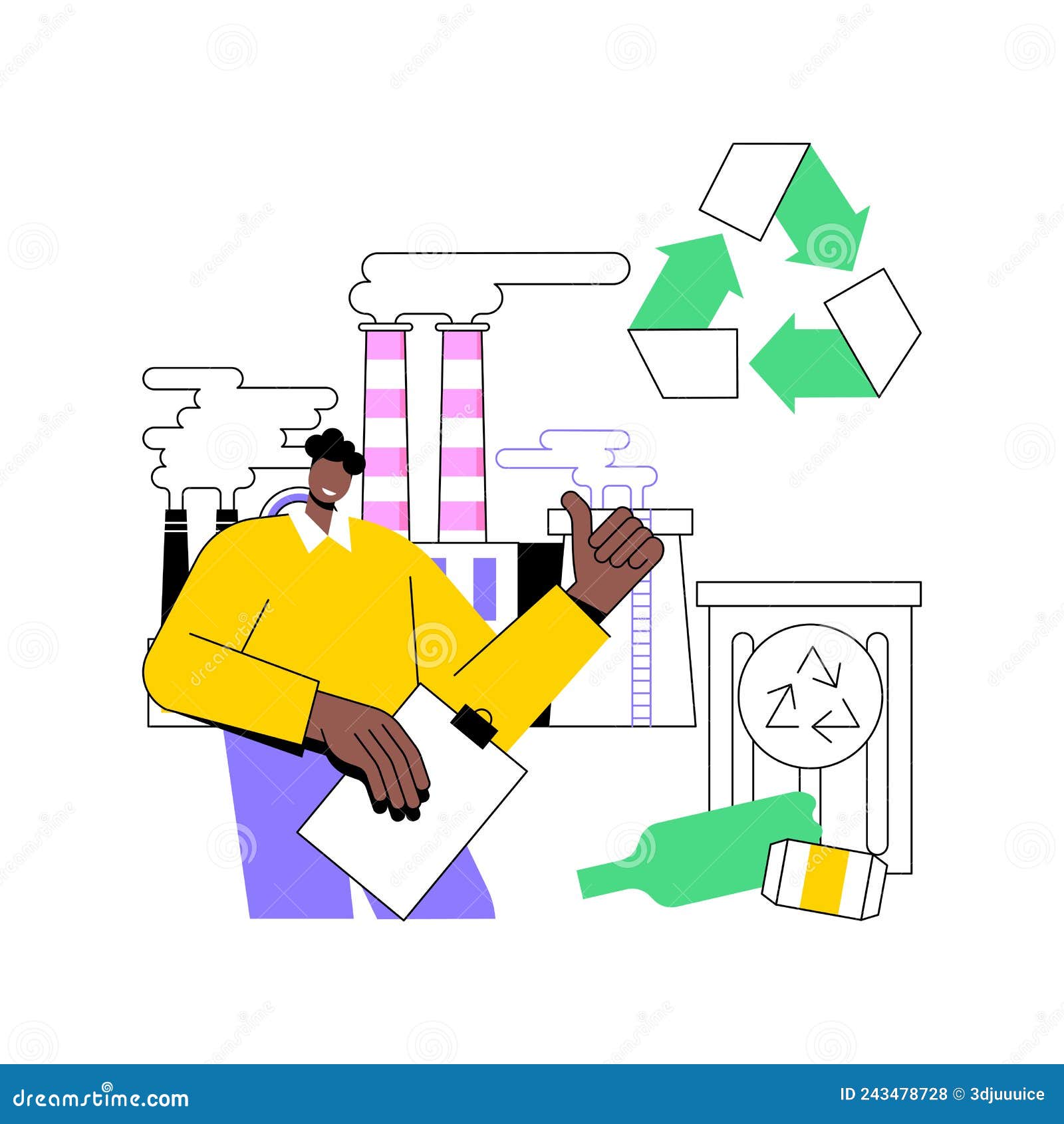 Mechanical Recycling Abstract Concept Vector Illustration. Stock Vector ...