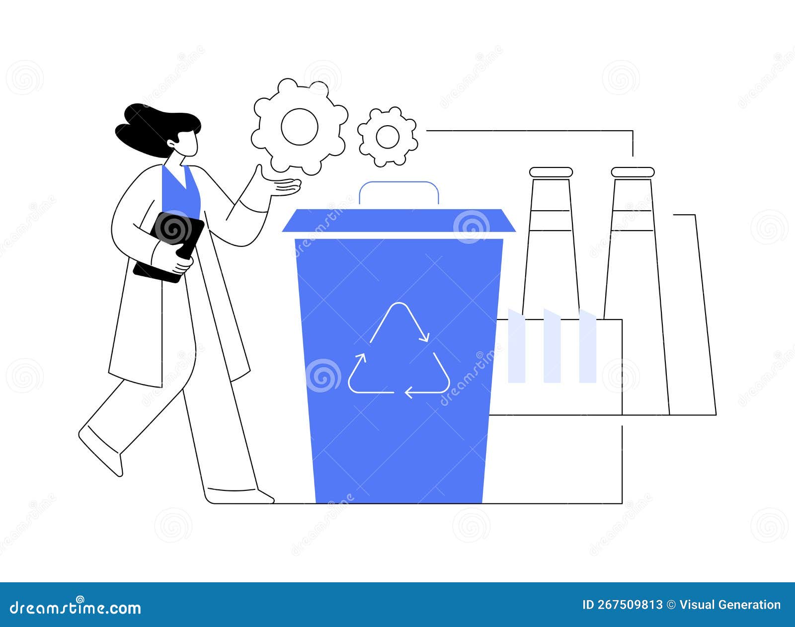 Mechanical Recycling Abstract Concept Vector Illustration. Stock Vector ...