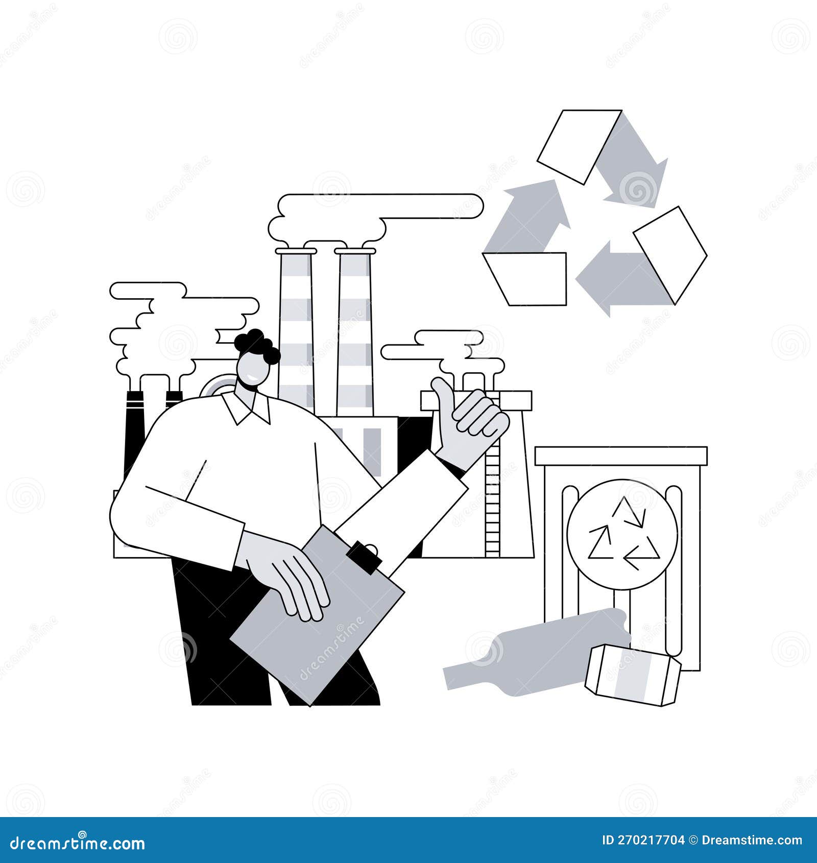 Mechanical Recycling Abstract Concept Vector Illustration. Stock Vector ...