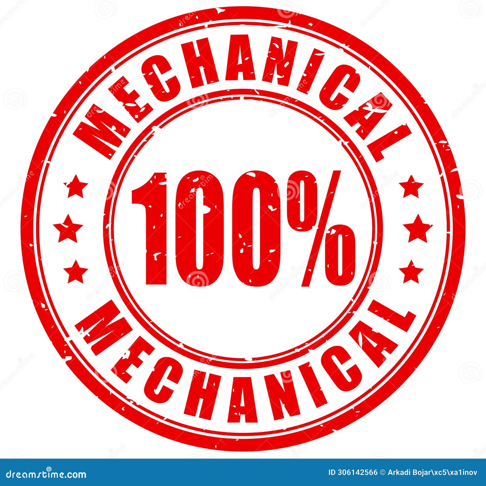 Mechanical Red Rubber Stamp Stock Vector - Illustration of energy ...