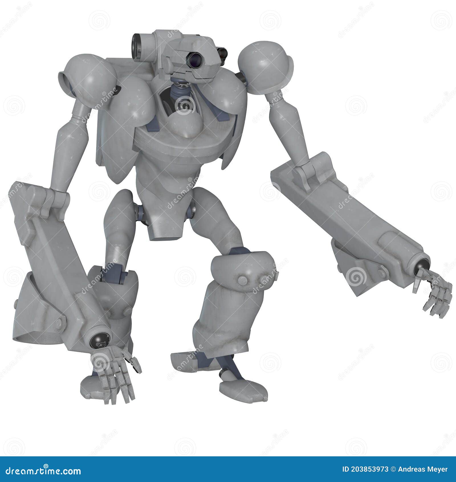 Mechanical robot stock illustration. Illustration of render - 203853973
