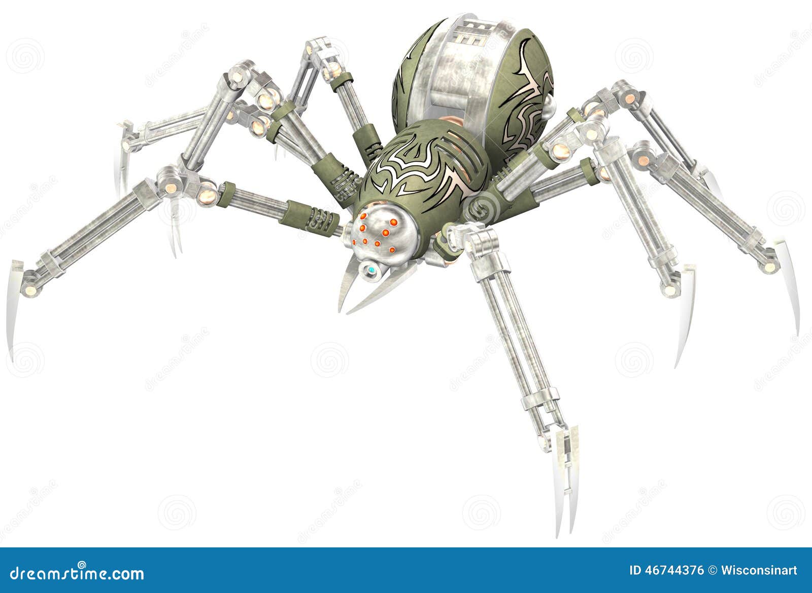 Mechanical Robot Steampunk Spider Isolated Stock Photo - Image of ...