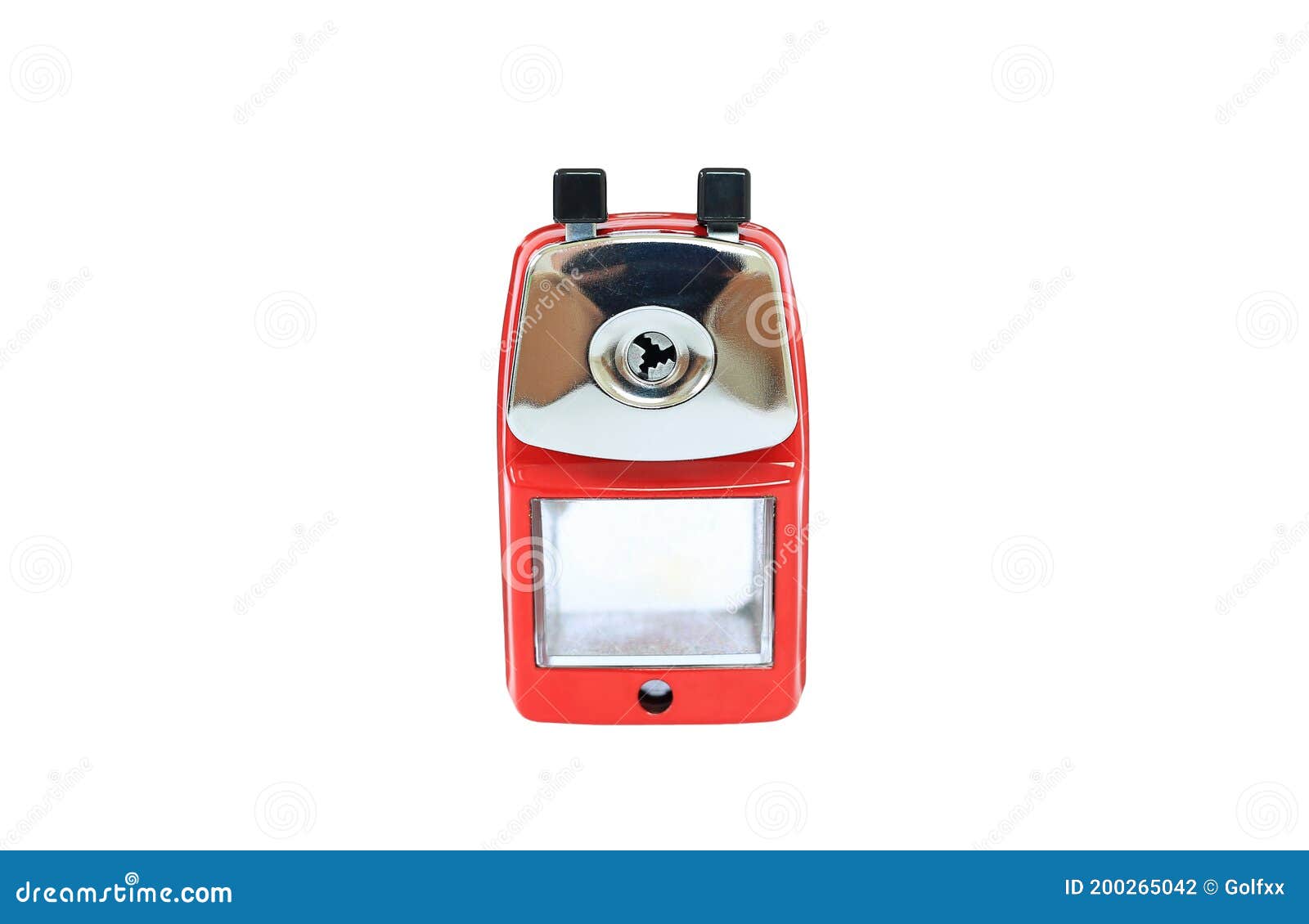 Mechanical Rotary Pencil Sharpener Isolated on White Background. Front ...