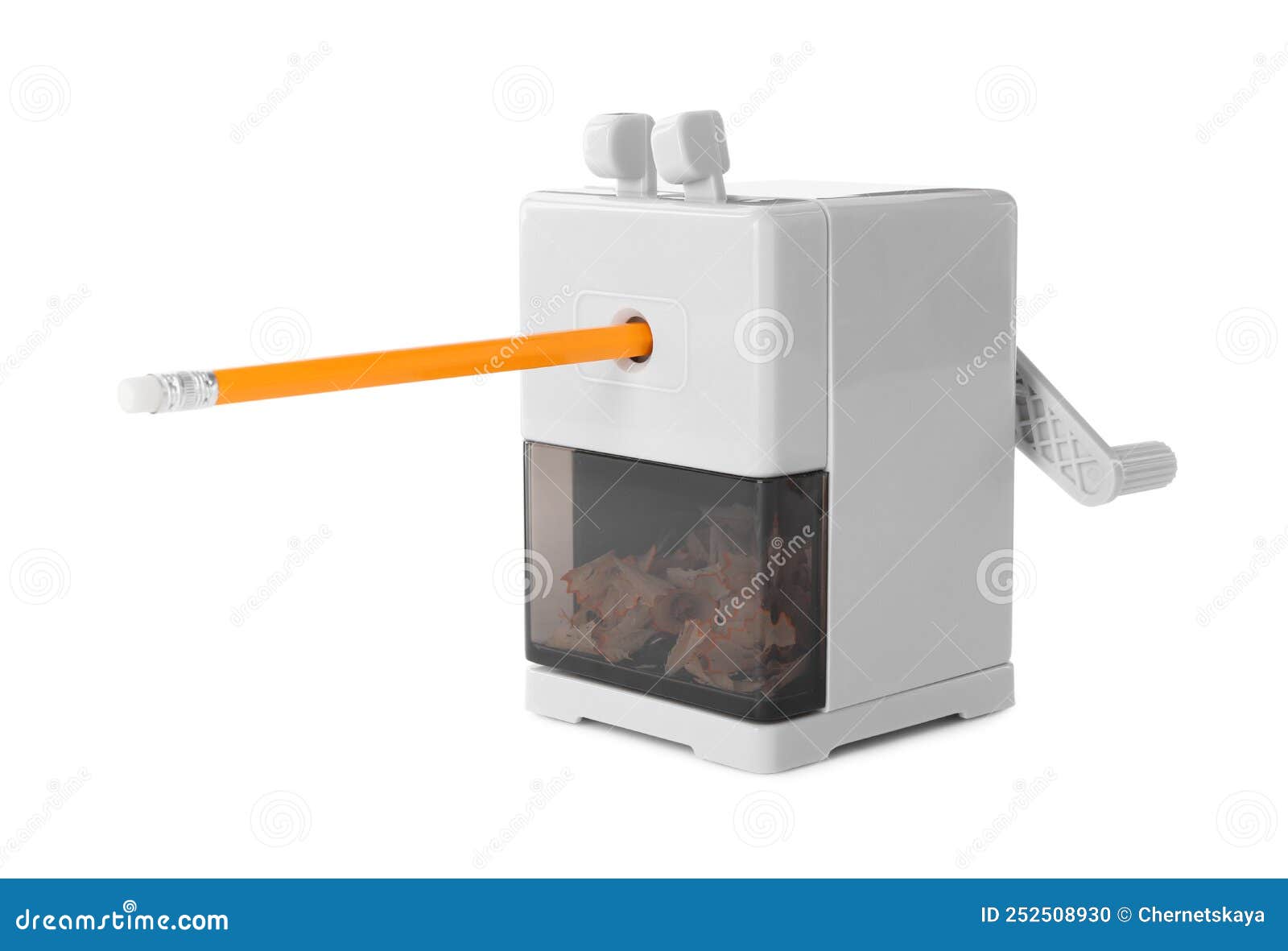 Mechanical Rotary Sharpener with Pencil Isolated on White Stock Photo ...