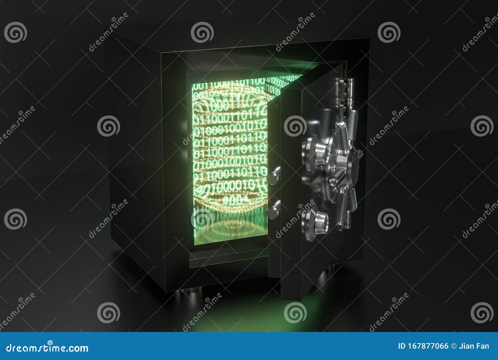 Mechanical Safe, With Digital Numbers Inside, 3d Rendering Royalty-Free ...