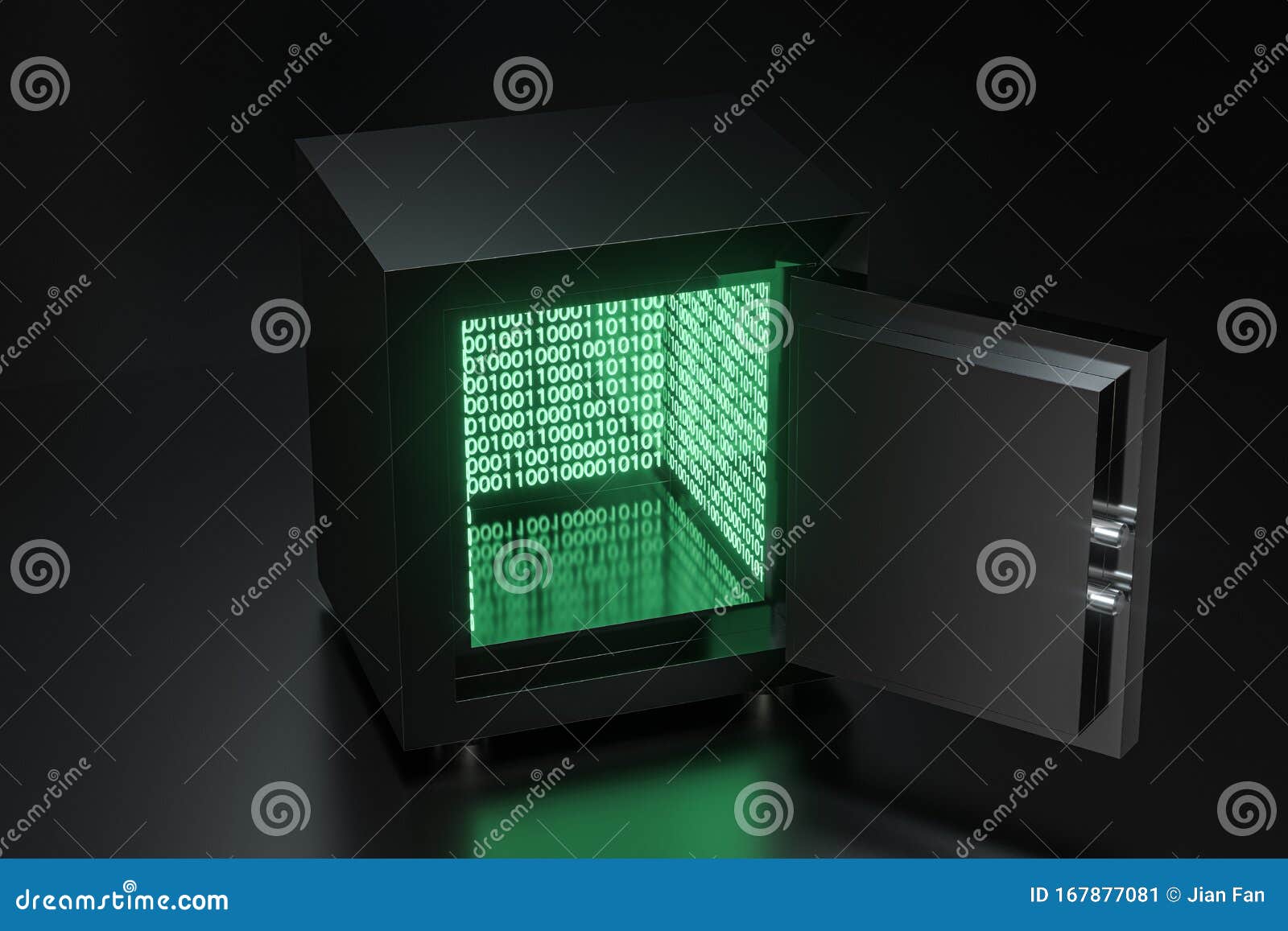 Mechanical Safe, with Digital Numbers Inside, 3d Rendering Stock ...
