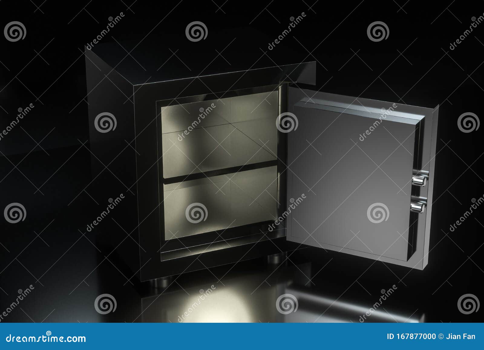 Mechanical Safe, with the Door Opened, 3d Rendering Stock Illustration ...