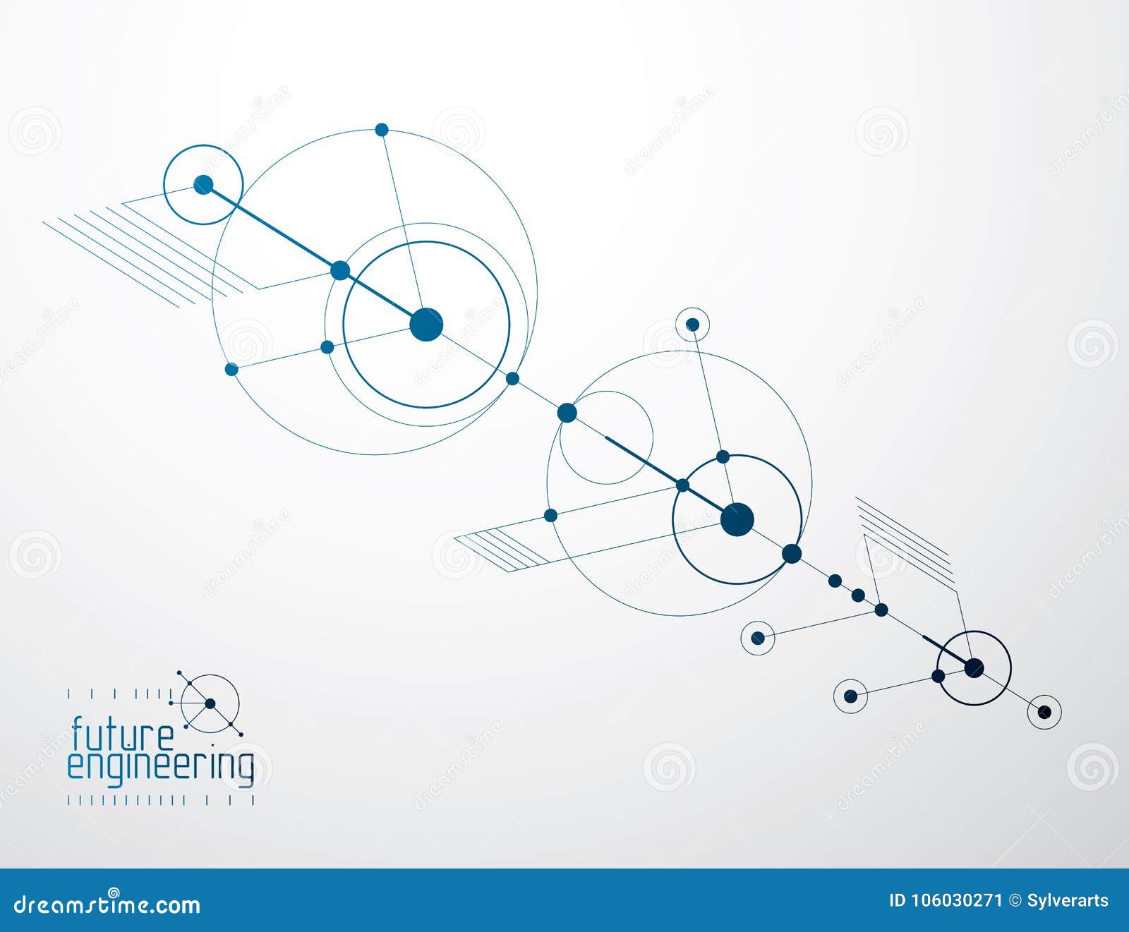 Mechanical Scheme, Vector Engineering Drawing with Circles and G Stock ...