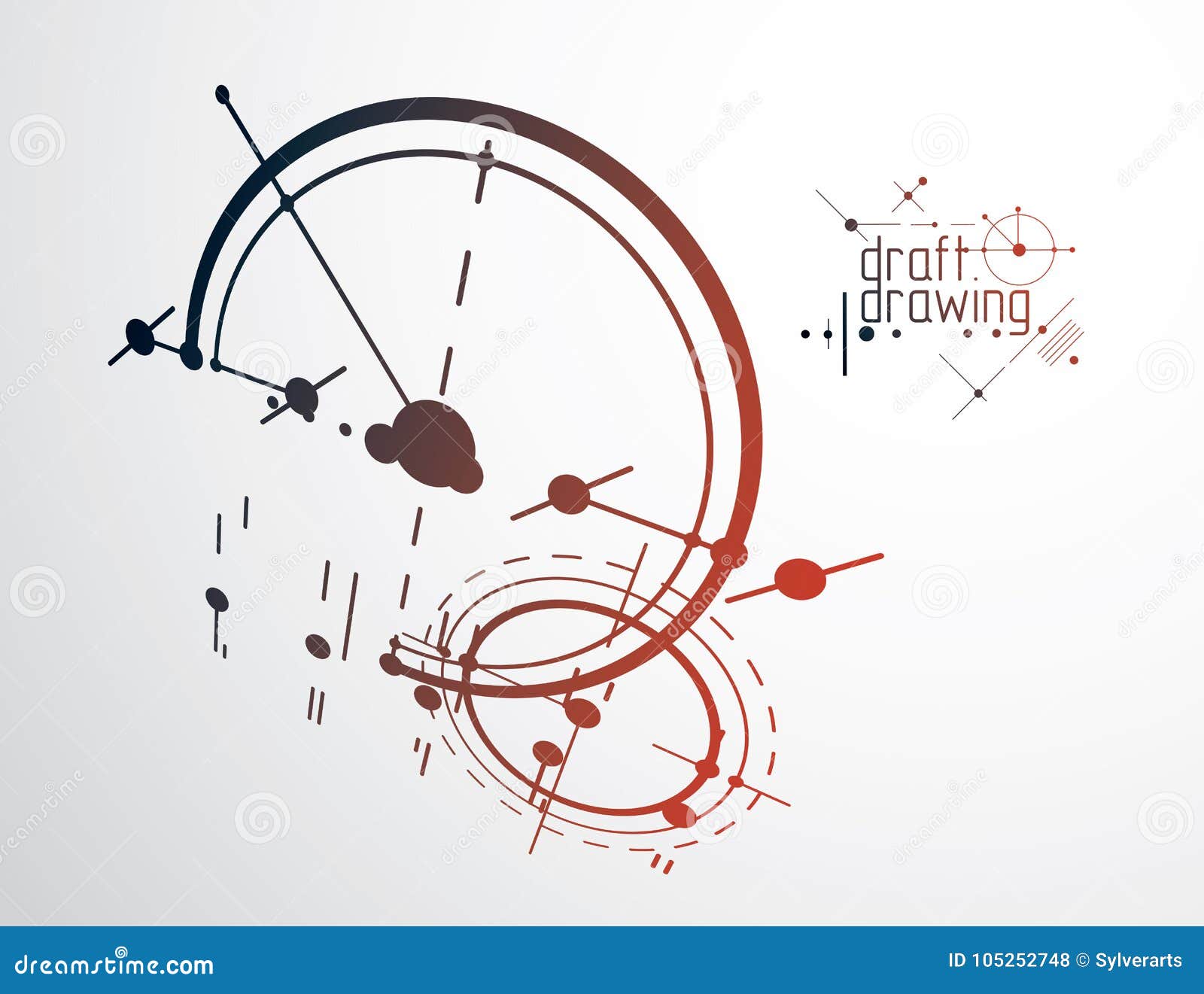 Mechanical Scheme, Vector Engineering Drawing with Circles and L Stock ...