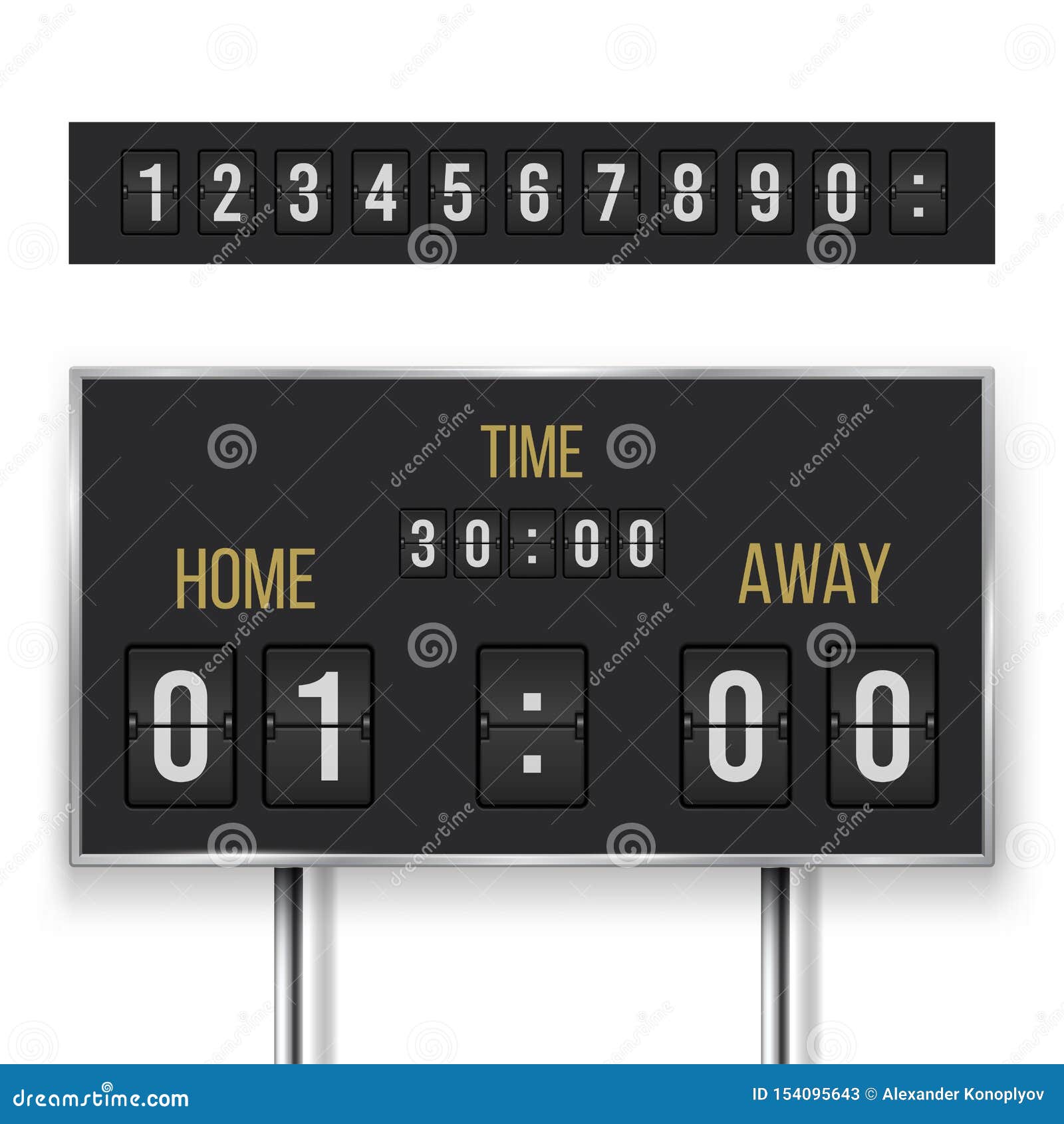 Mechanical Score Board, Information and Indicator Device Stock Vector ...
