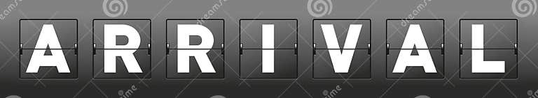 Mechanical Scoreboard Arrival Word Stock Vector - Illustration of ...