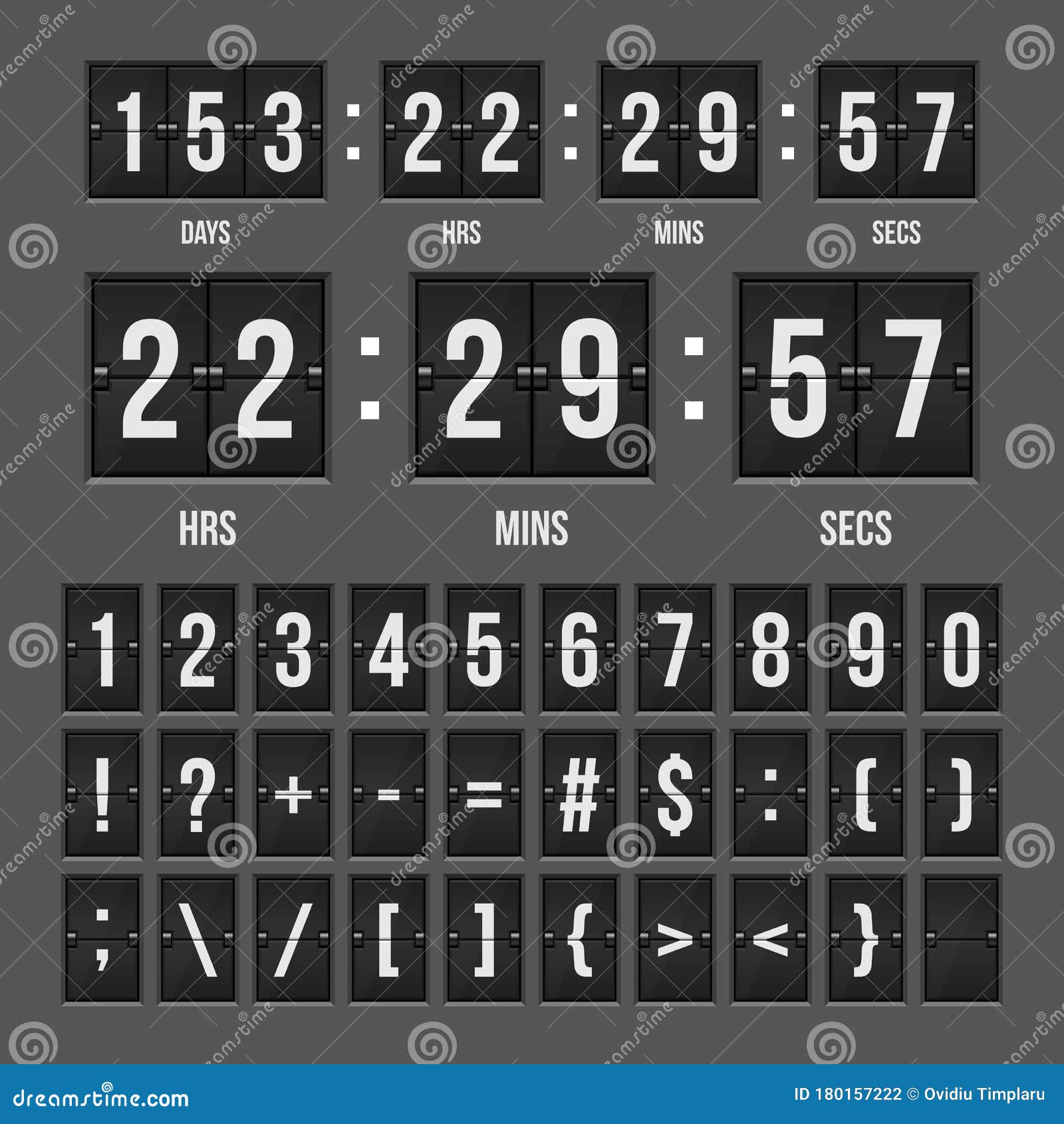 Mechanical Scoreboard Countdown Timer Stock Vector - Illustration of ...