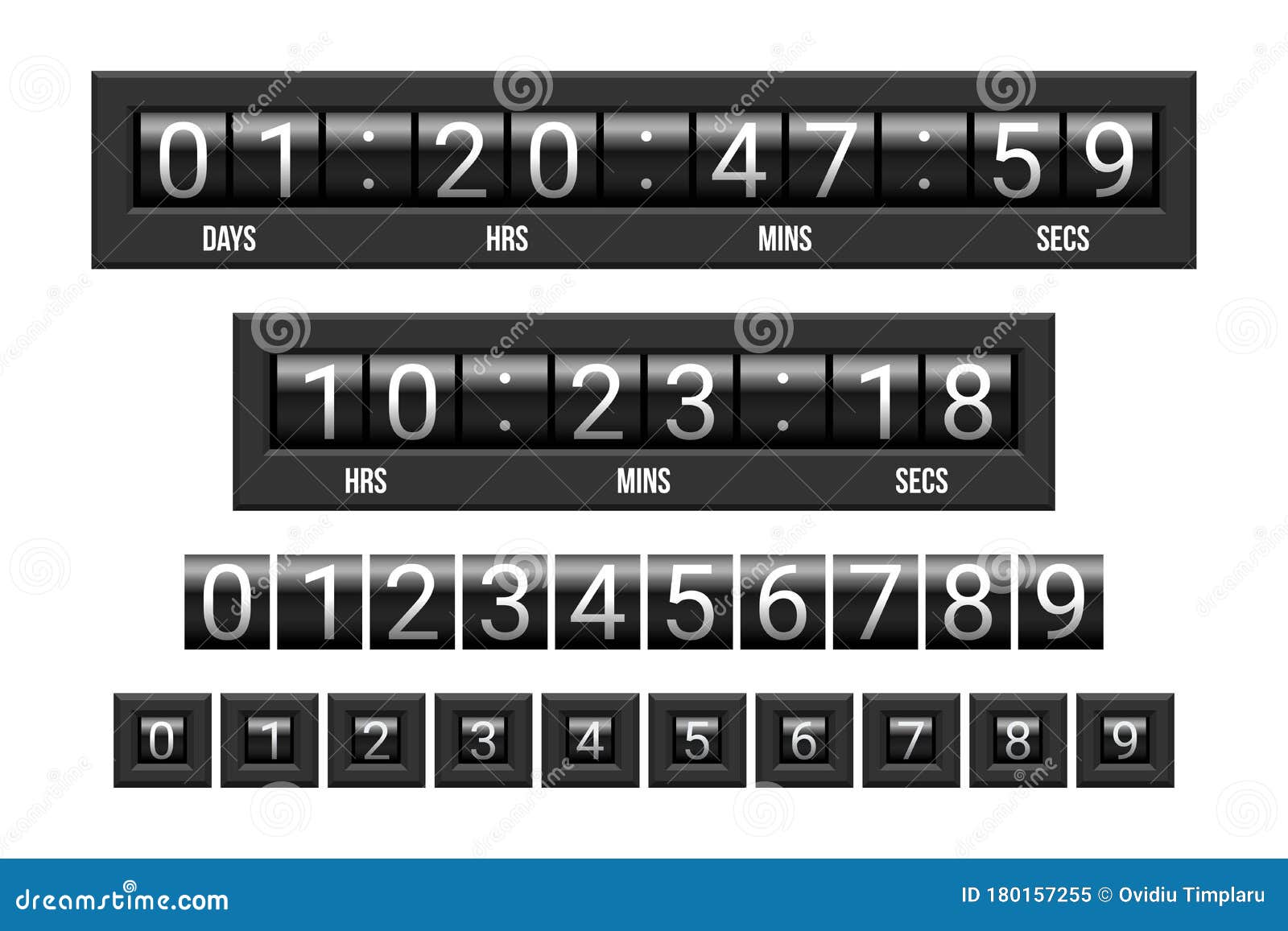 Mechanical Scoreboard Countdown Timer Stock Vector - Illustration of ...