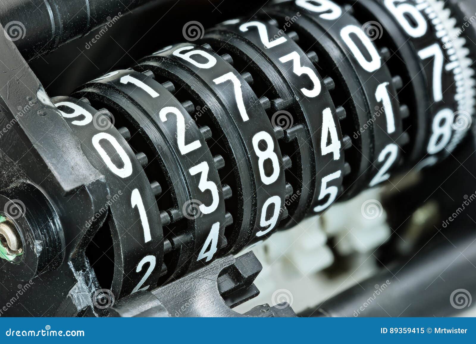 Mechanical Scoreboard with Different White Numbers on Black Counter ...