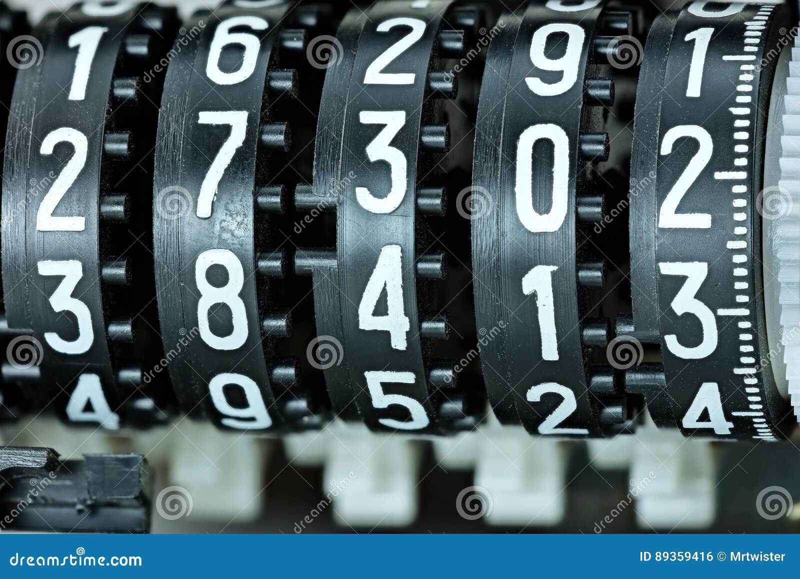Mechanical Scoreboard with Different White Numbers on Black Counter ...