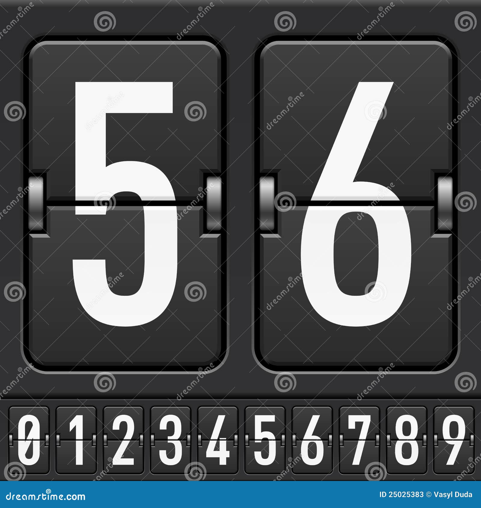 Mechanical Scoreboard Numbers Stock Vector - Illustration of counter ...