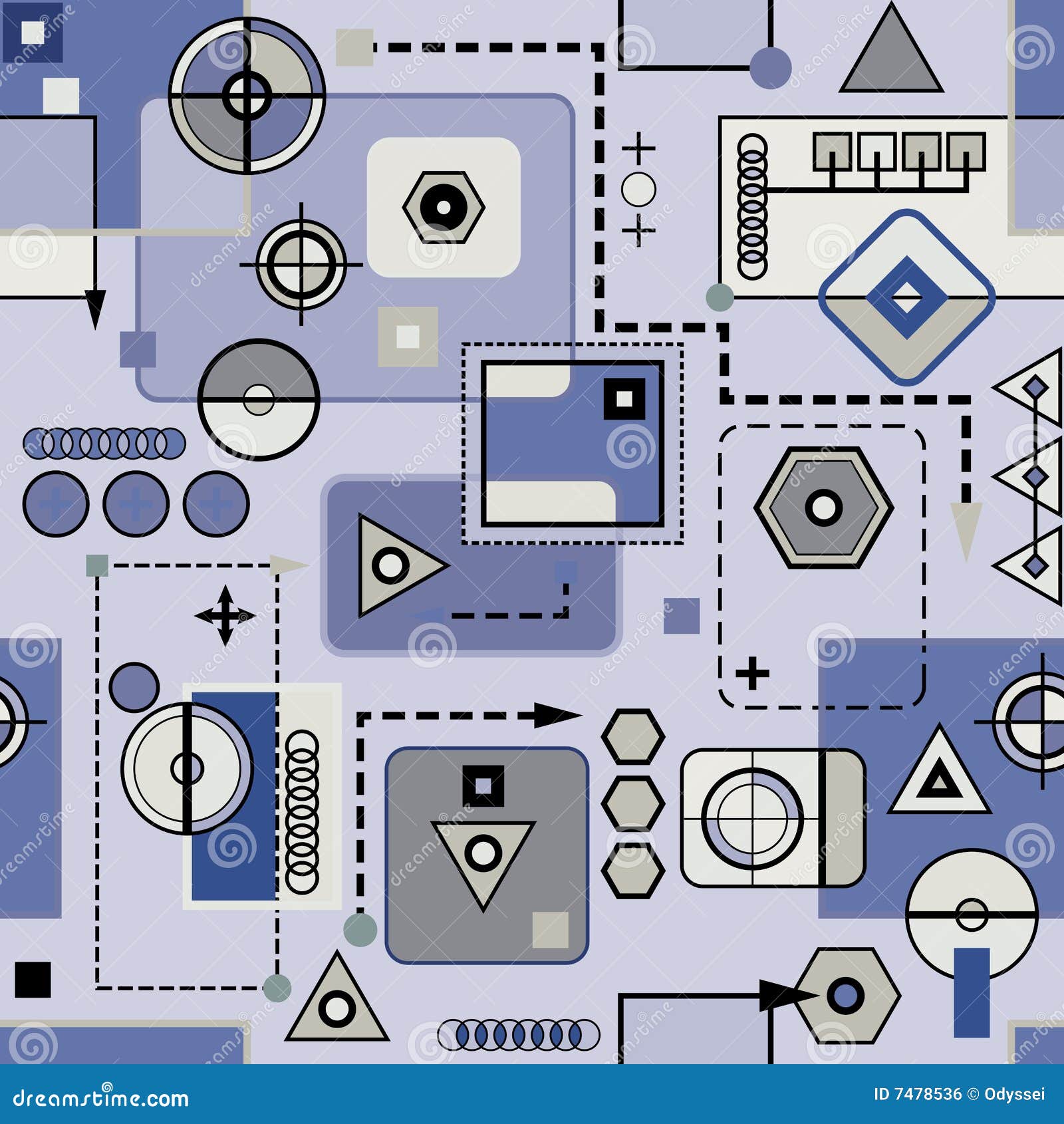 Mechanical Seamless Pattern II Stock Vector - Illustration of building ...