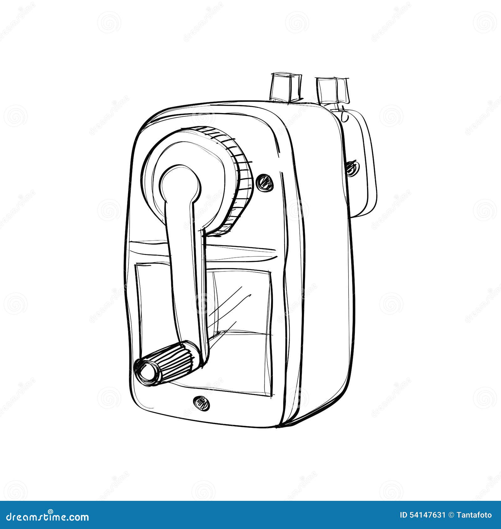 Mechanical Sharpener of Pencil Hand Drawn Isolated on White Back Stock ...