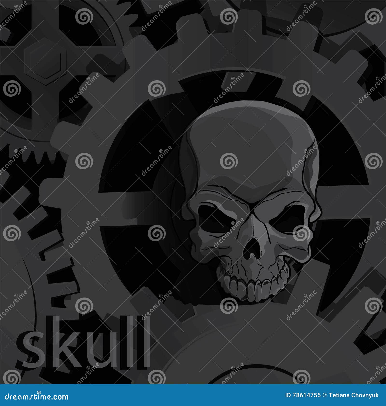 Mechanical skeleton stock vector. Illustration of artistic - 78614755