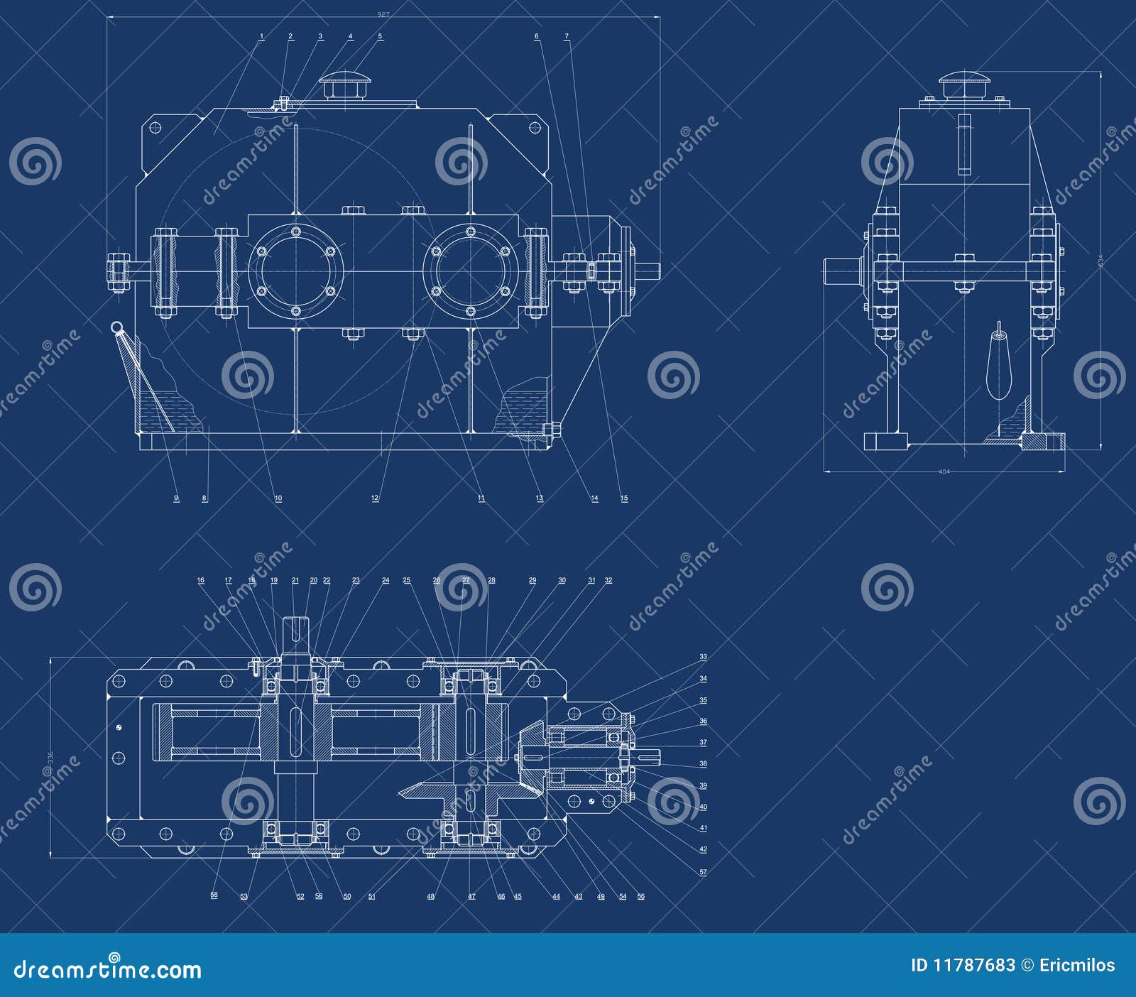 Mechanical Sketch With 3d Model Stock Image | CartoonDealer.com #11763787