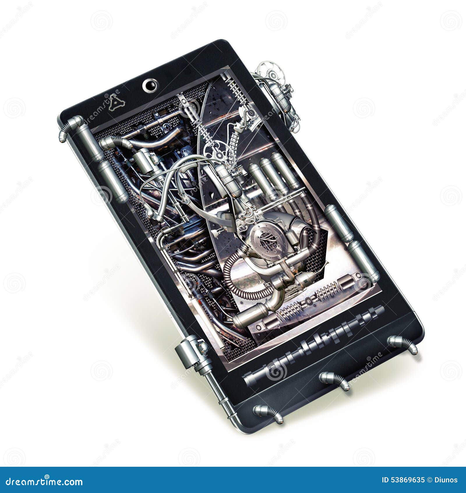 Mechanical Smartphone stock illustration. Illustration of metaphor ...