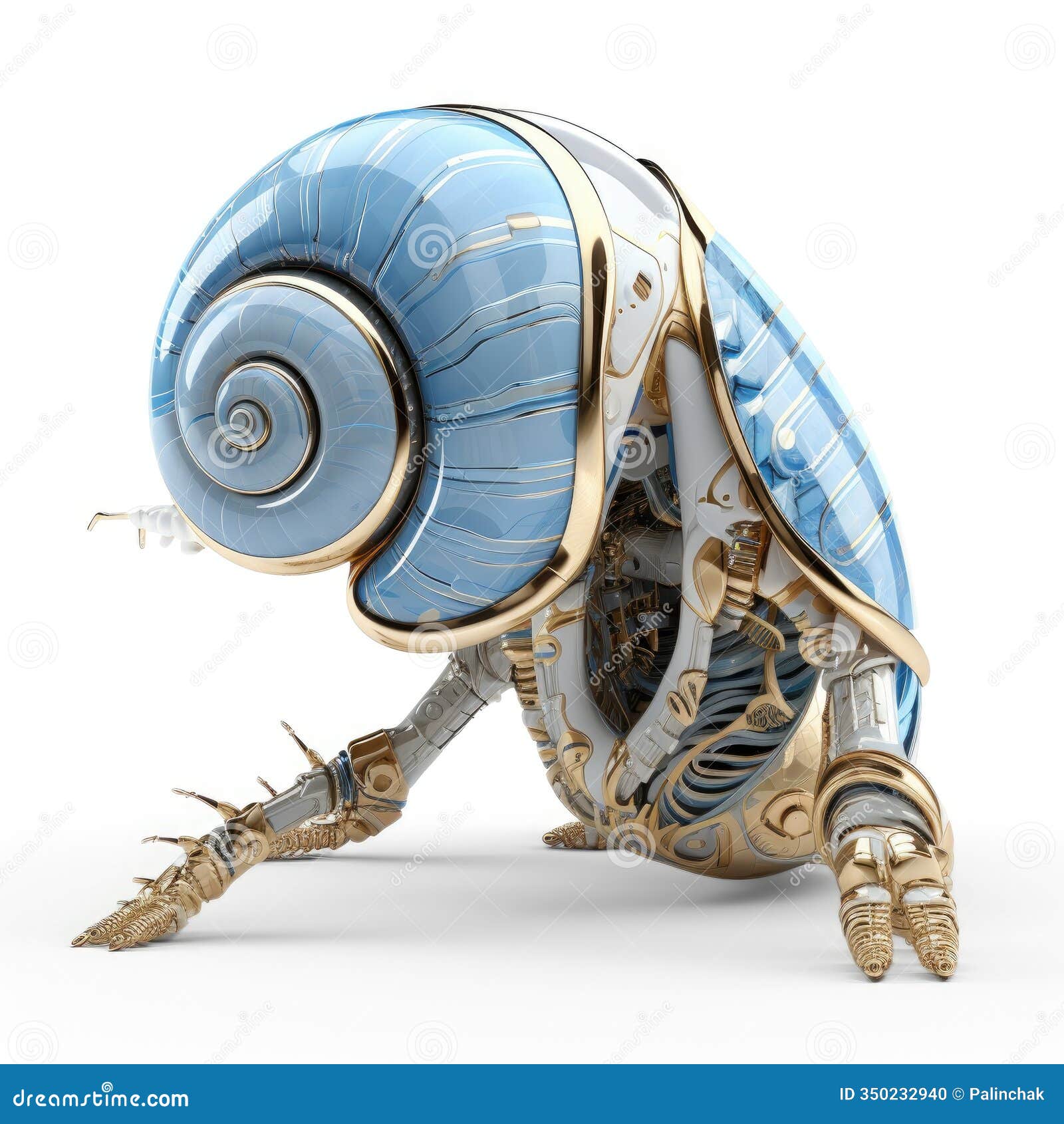 Mechanical Snail 3D Render stock illustration. Illustration of isolated ...