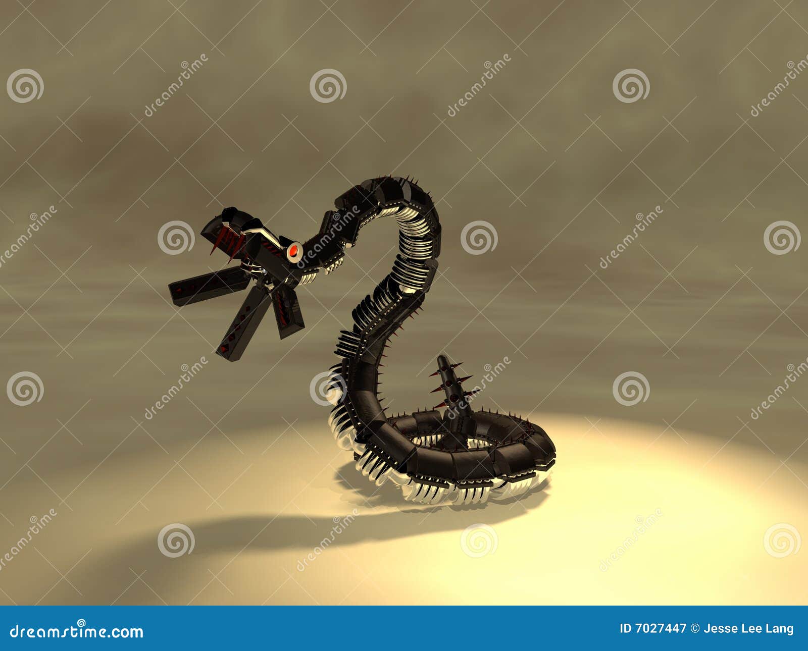 Mechanical snake stock illustration. Illustration of cyborg - 7027447