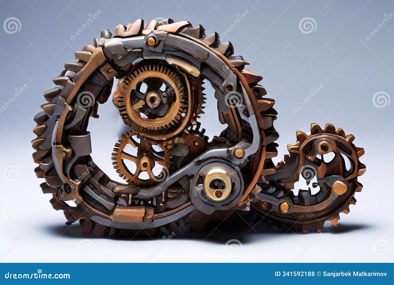 Mechanical Snake a Mechanical Snake with Gears and Cogs Visible Stock ...